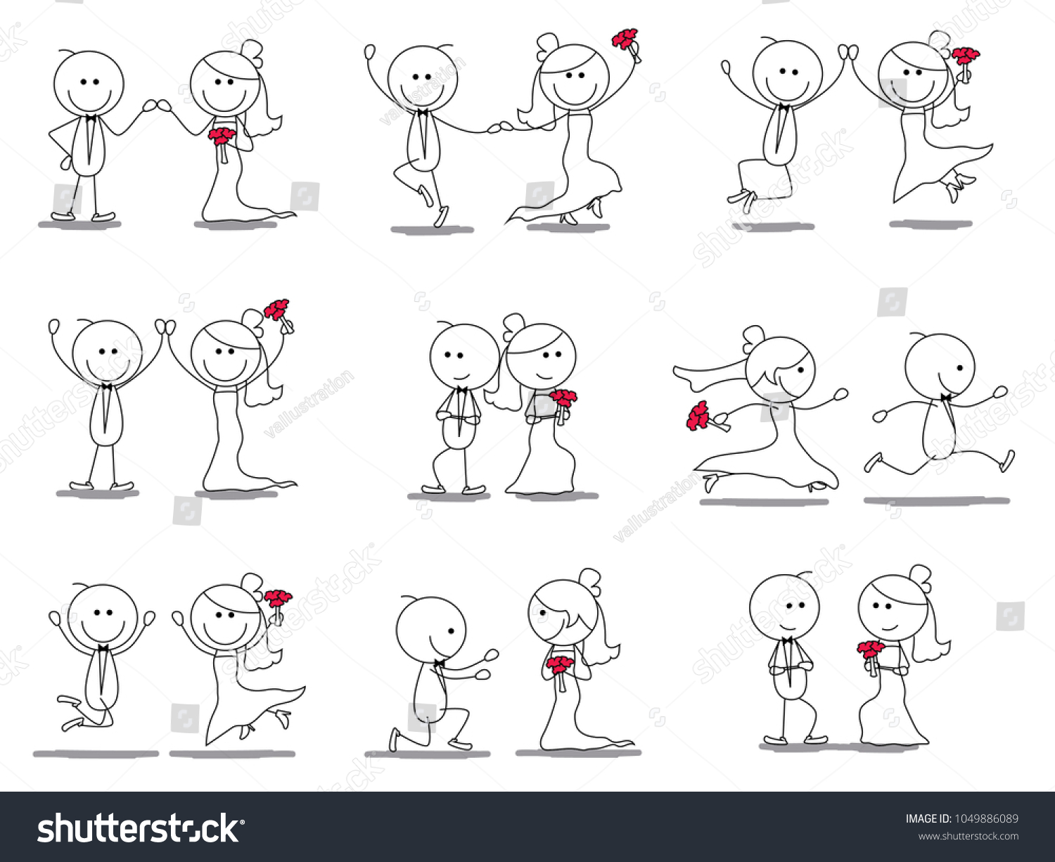 Stick Figure Couple Stock Vector (Royalty Free) 1049886089 - Shutterstock