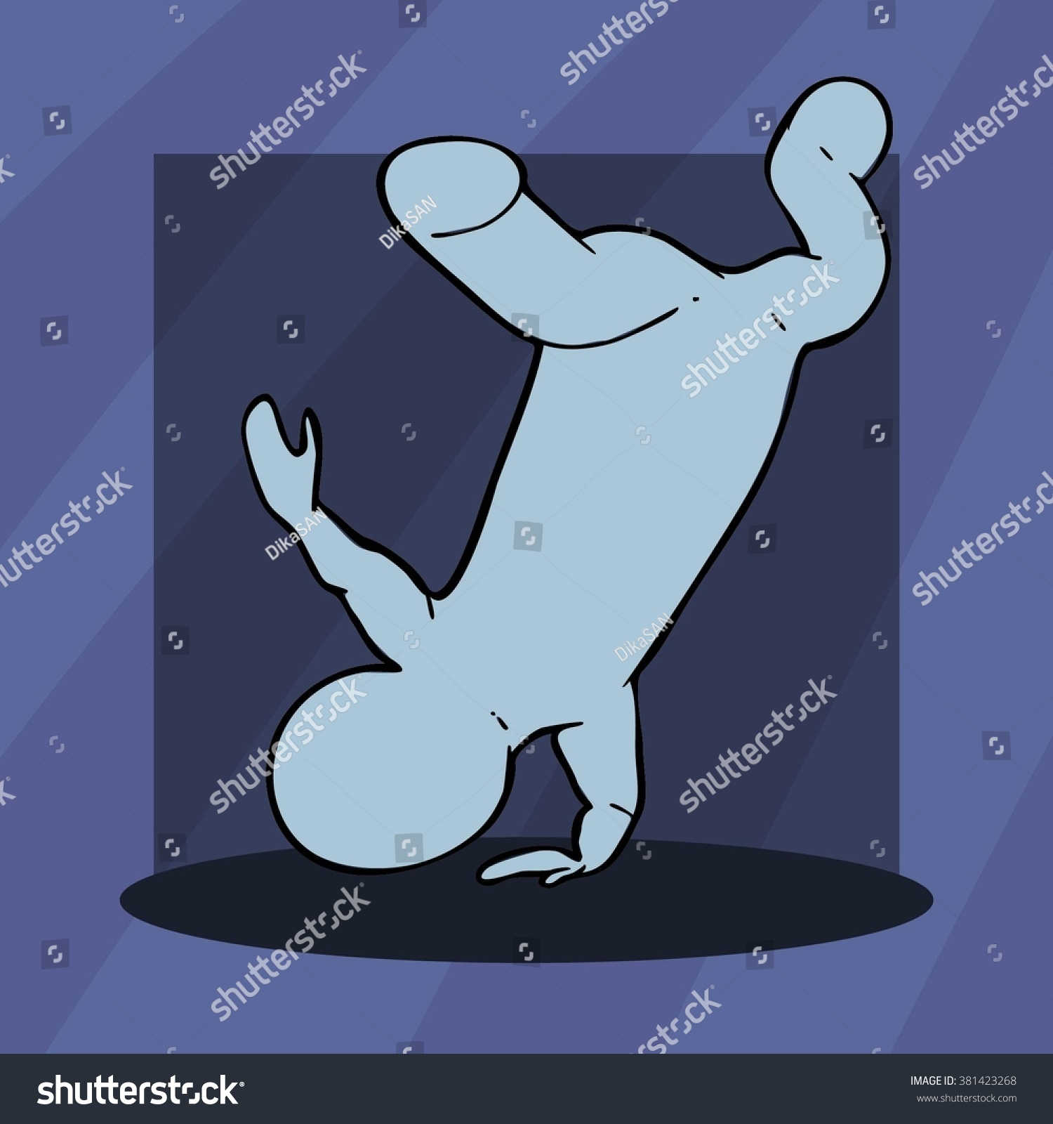 Stick Figure Dancing Breakdance Stock Vector (Royalty Free) 381423268