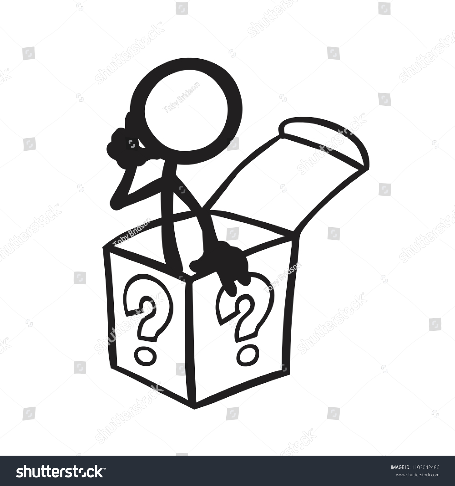 Stick Figure Lateral Thinking Box Stock Vector (Royalty Free ...
