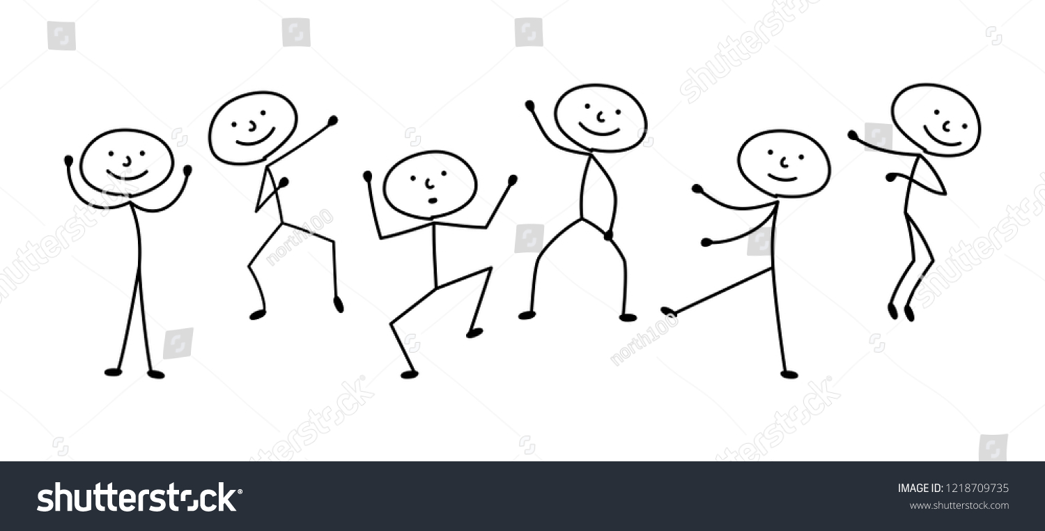 Stick Figure Man Dancing Stock Vector (Royalty Free) 1218709735