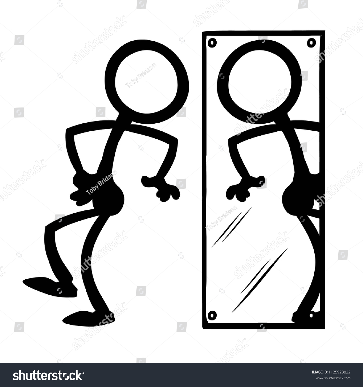 Stick Figure Observation Mirror: vetor stock (livre de direitos ...