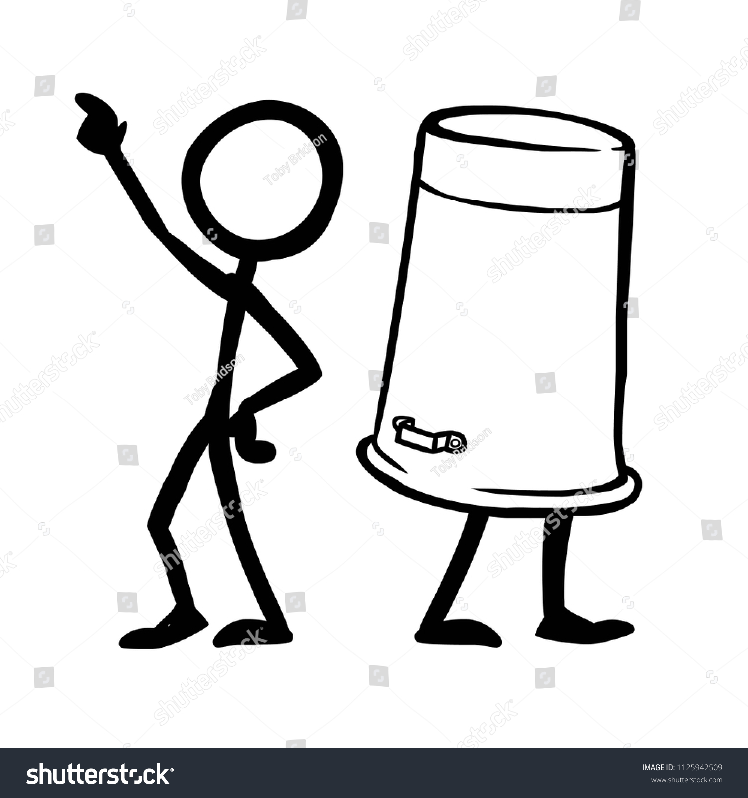 Stick Figure Party Dancing Bin: vector de stock (libre de regalías ...