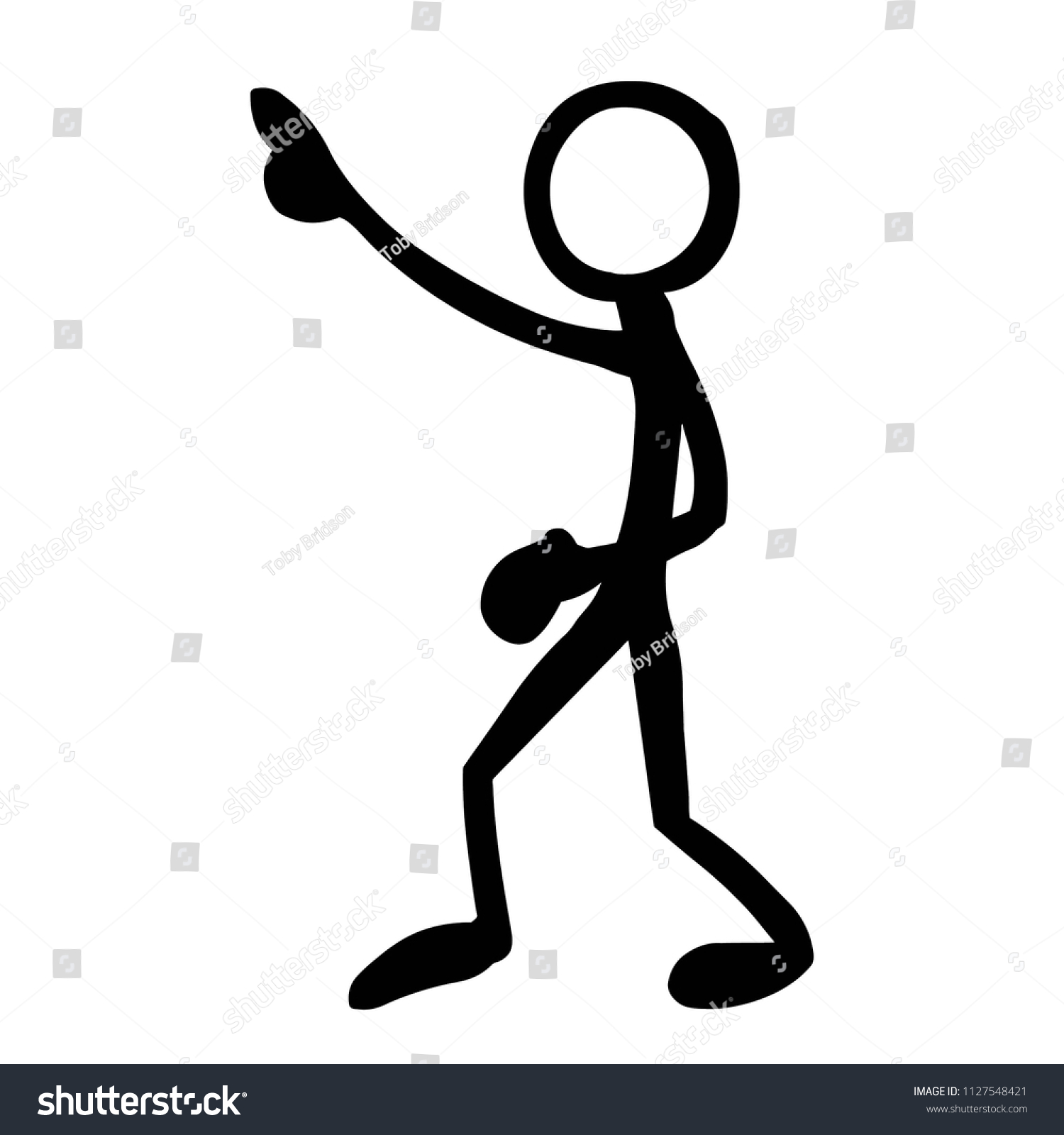 Stick Figure Pointing: เวกเตอร์สต็อก (ปลอดค่าลิขสิทธิ์) 1127548421