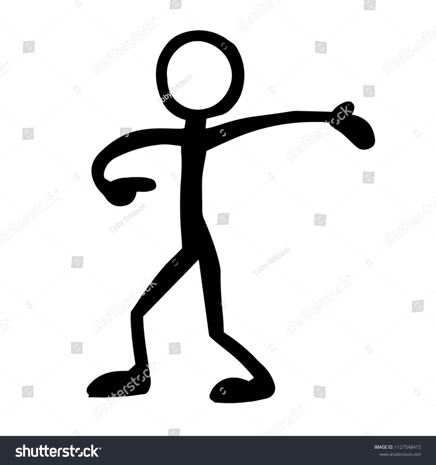 Stick Figure Pointing Me: vector de stock (libre de regalías) 1127548415