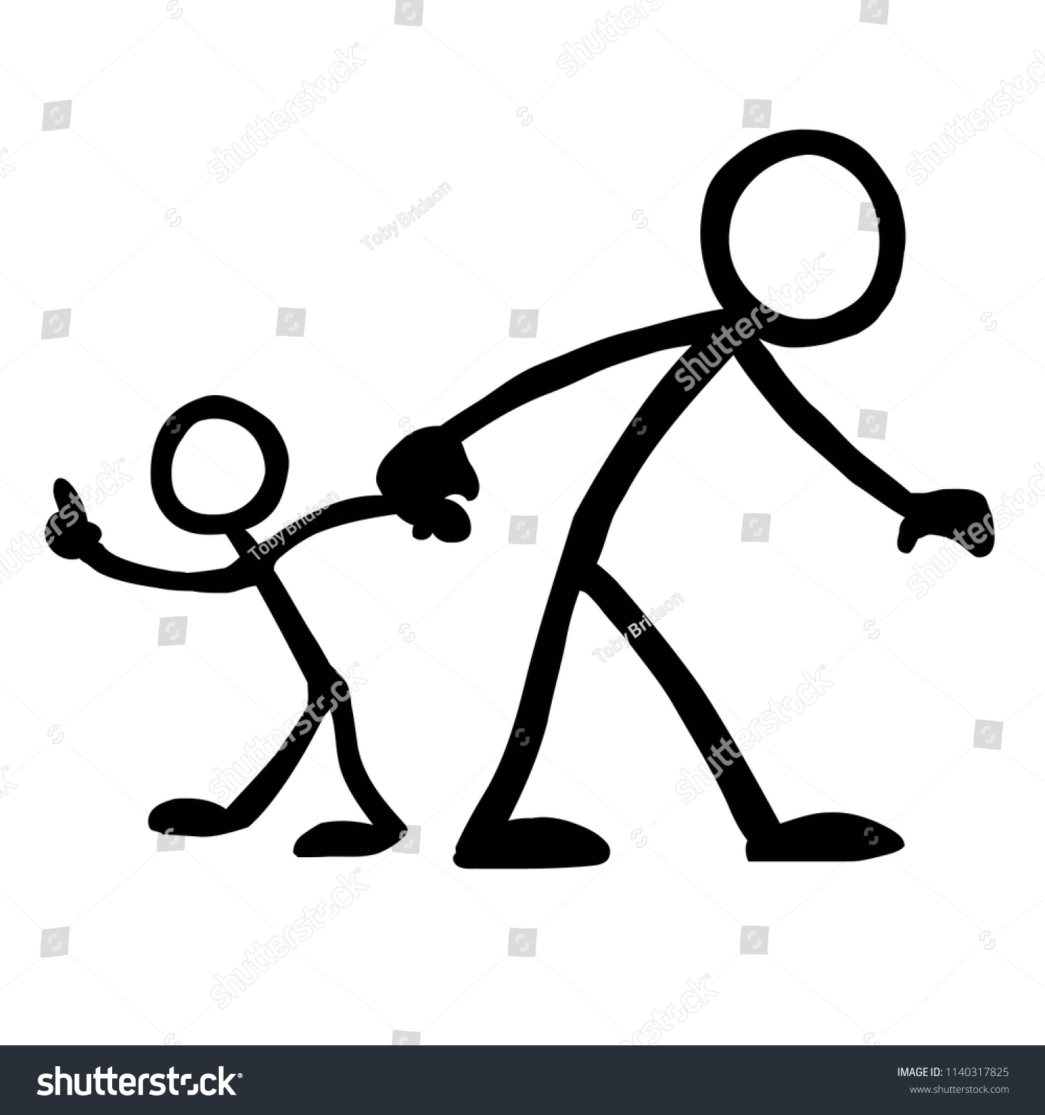 Stick Figure Pulling Child Along: เวกเตอร์สต็อก (ปลอดค่าลิขสิทธิ์ ...