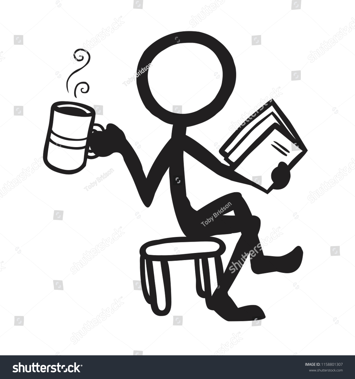 Stick Figure Reading Coffee Stock Vector (Royalty Free) 1158801307 ... Stick Figure Reading Coffee Stock Vector (Royalty Free) 1158801307 ...