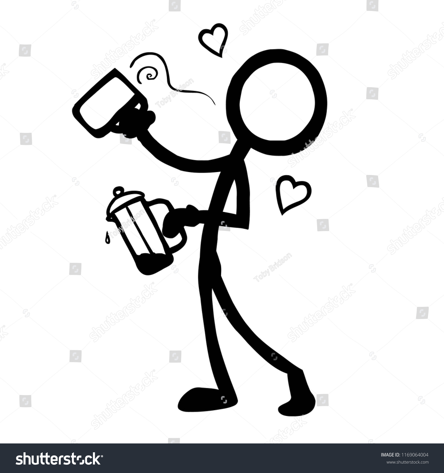 Stick Figure Relationship Coffee: vetor stock (livre de direitos ...