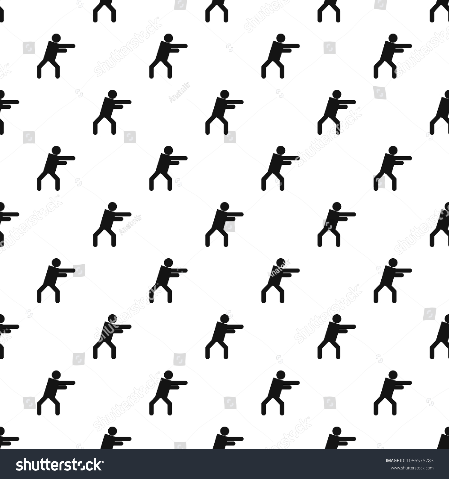 Stick Figure Stickman Pattern Vector Seamless 库存矢量图（免版税）1086575783 ...