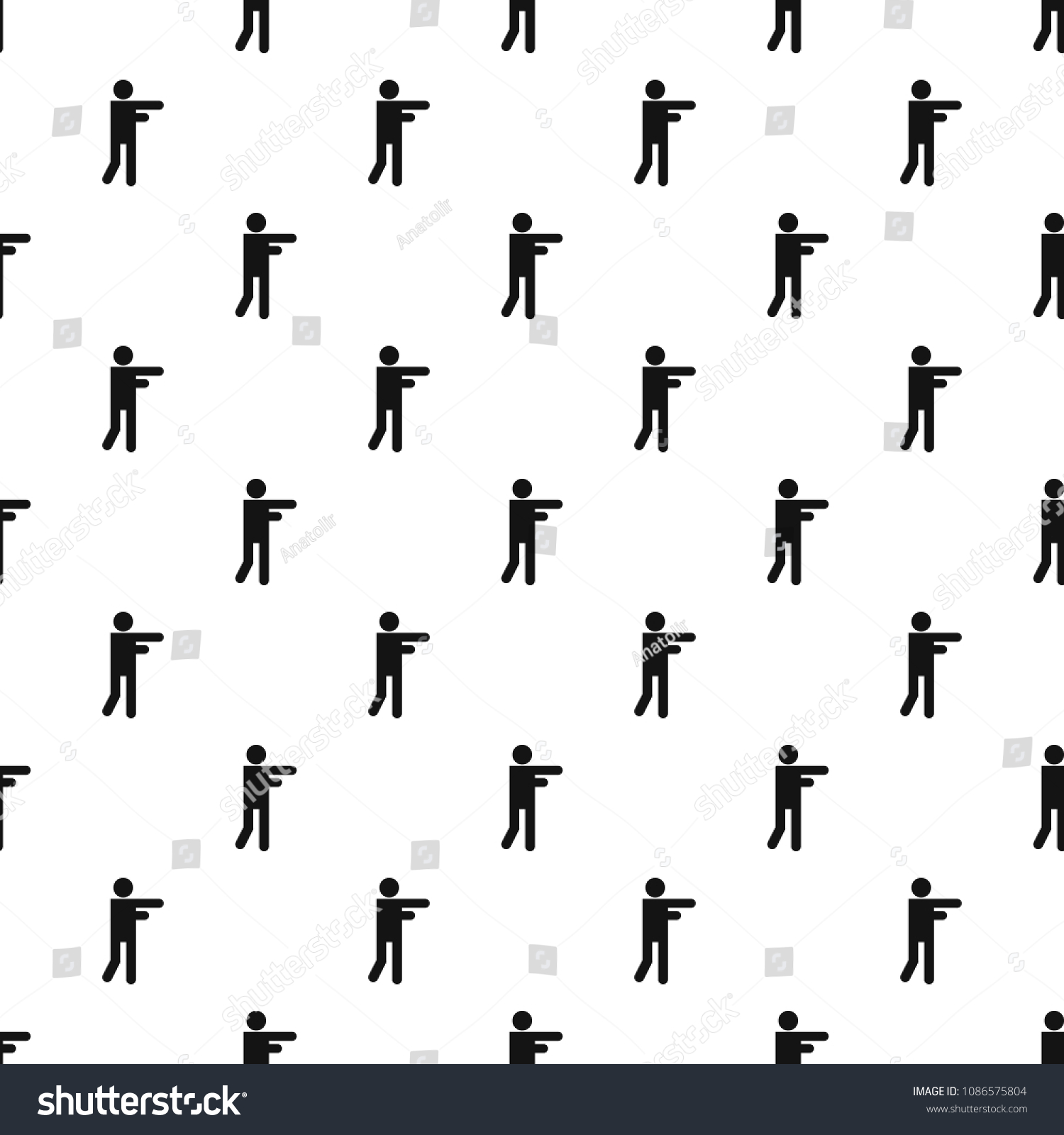 Stick Figure Stickman Pattern Vector Seamless Stock Vector (Royalty ...