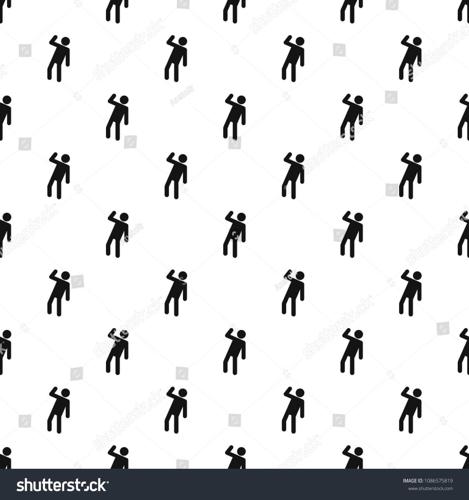 Stick Figure Stickman Pattern Vector Seamless Stock Vector (Royalty ...
