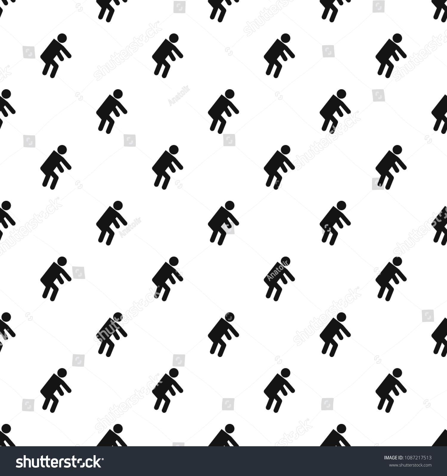 Stick Figure Stickman Pattern Vector Seamless: vector de stock (libre ...