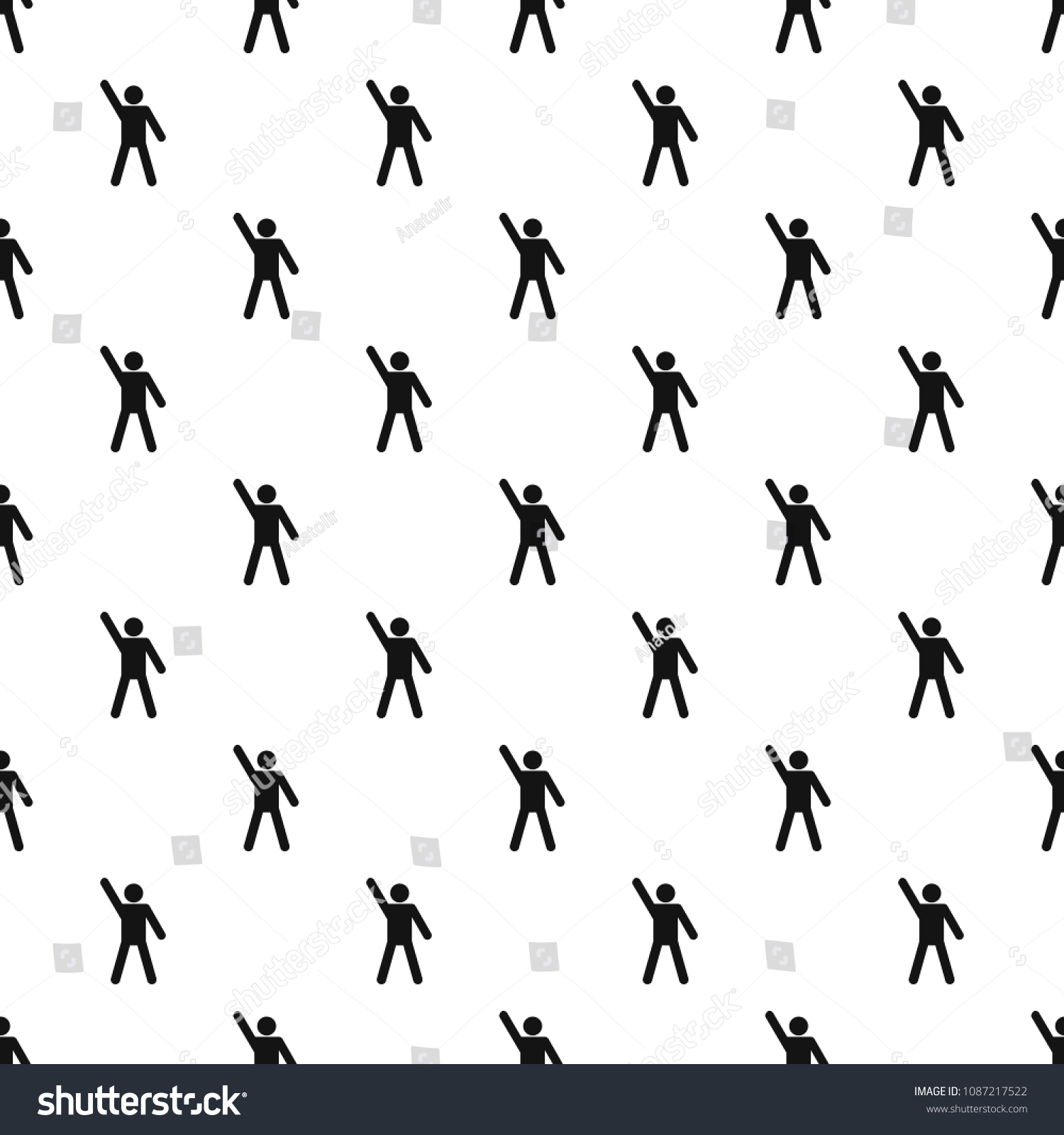 Stick Figure Stickman Pattern Vector Seamless: vector de stock (libre ...