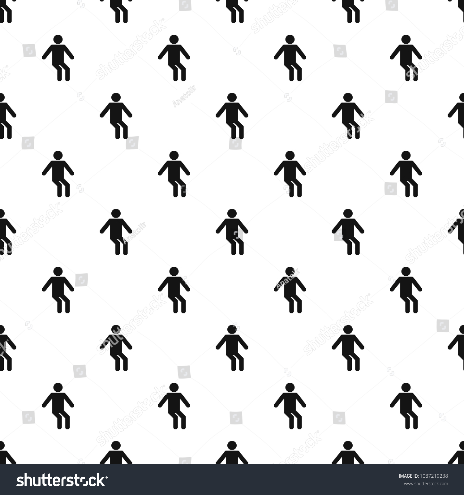 Stick Figure Stickman Pattern Vector Seamless : image vectorielle de ...