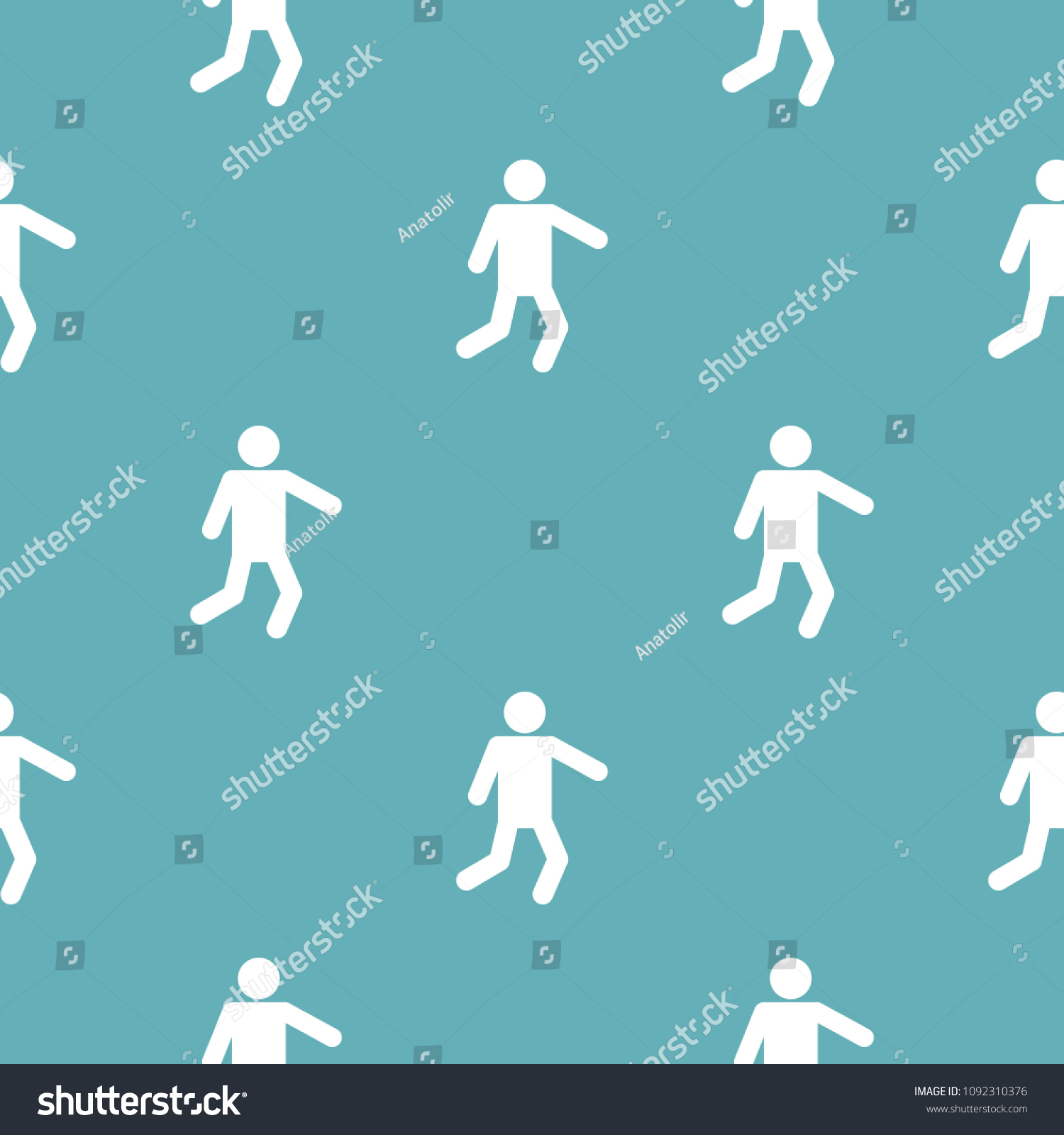 Stick Figure Stickman Pattern Vector Seamless Stock Vector (Royalty ...