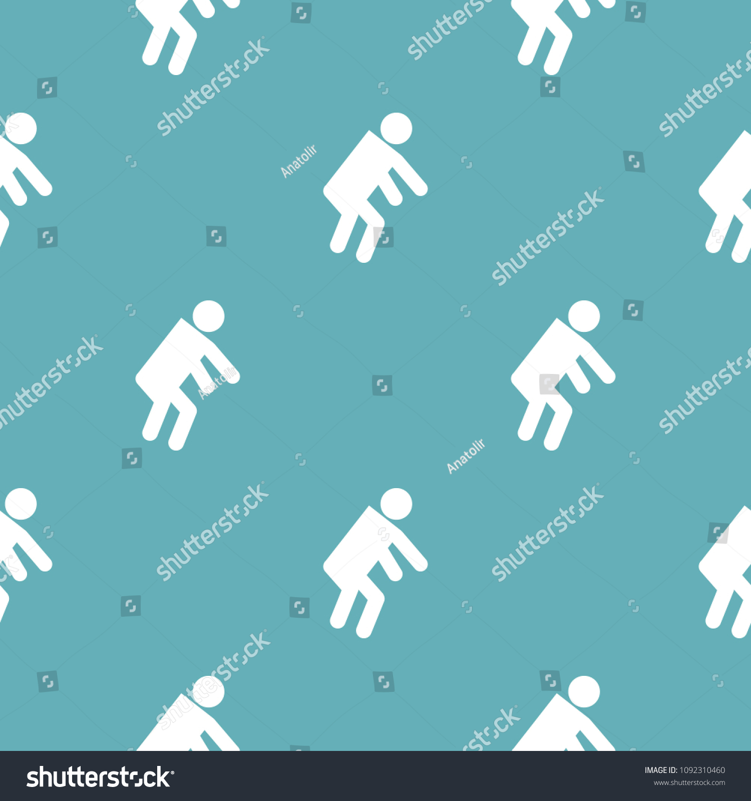 Stick Figure Stickman Pattern Vector Seamless Stock Vector (Royalty ...