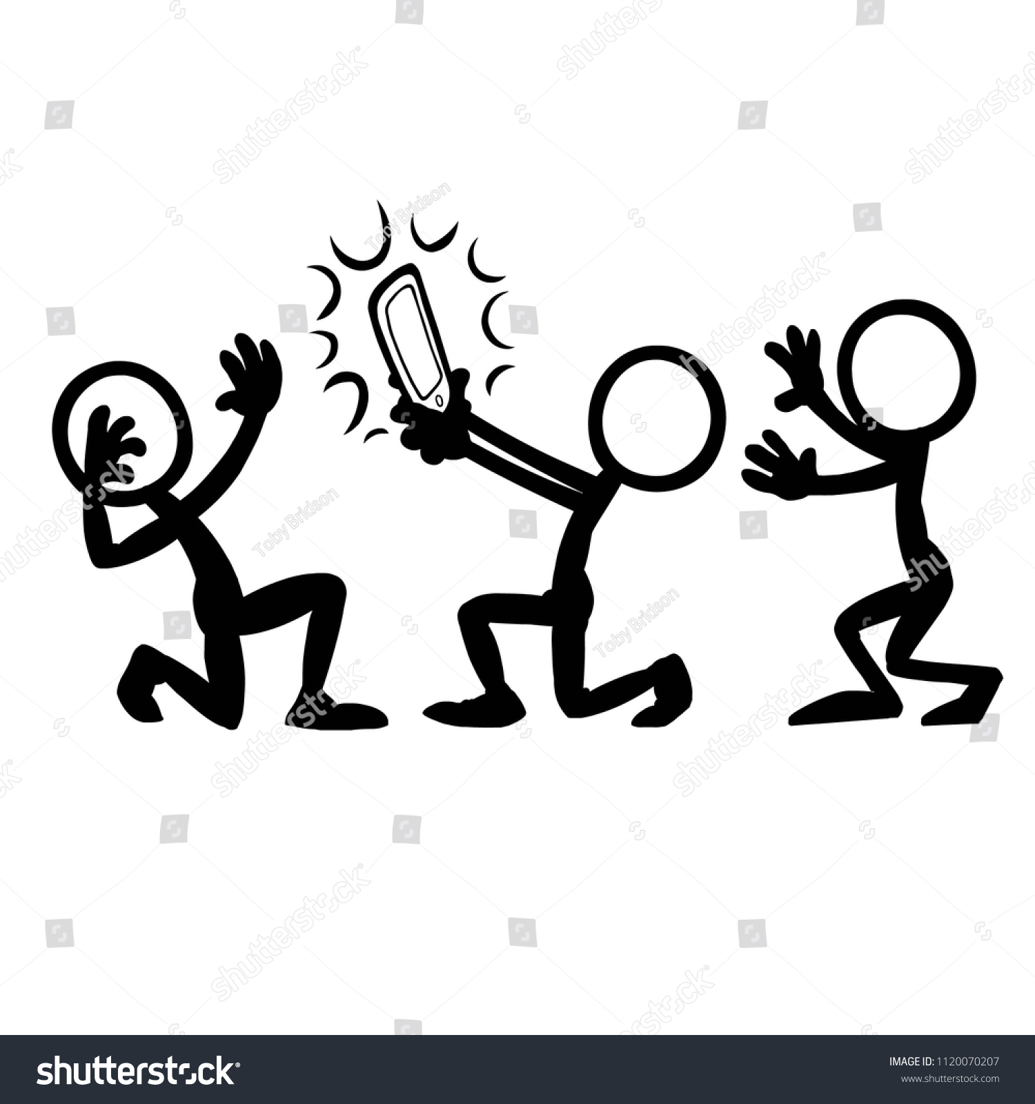 Stick Figure Tablet New Stock Vector (Royalty Free) 1120070207