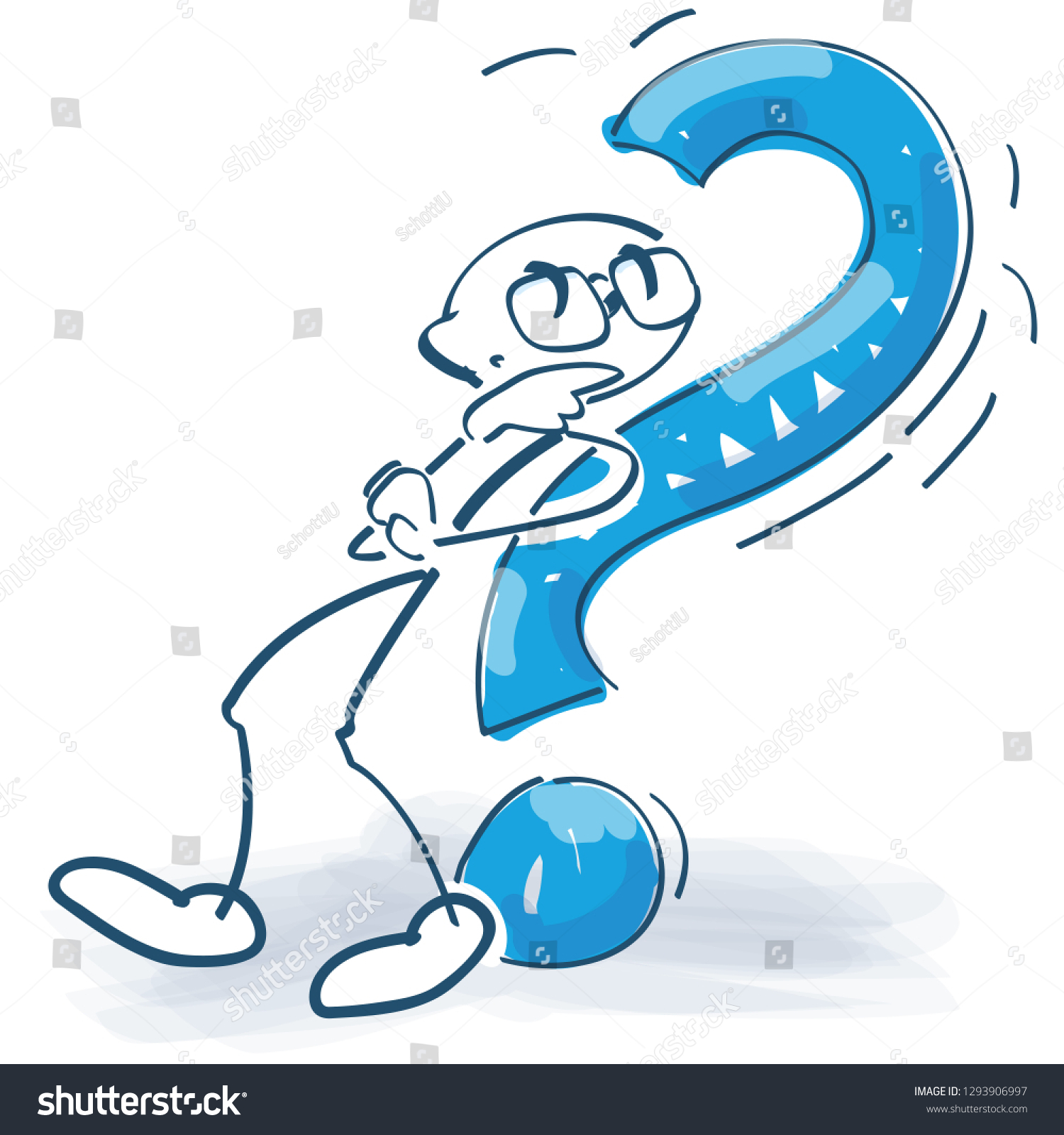 Stick Figure Big Question Mark 스톡 벡터(로열티 프리) 1293906997 | Shutterstock