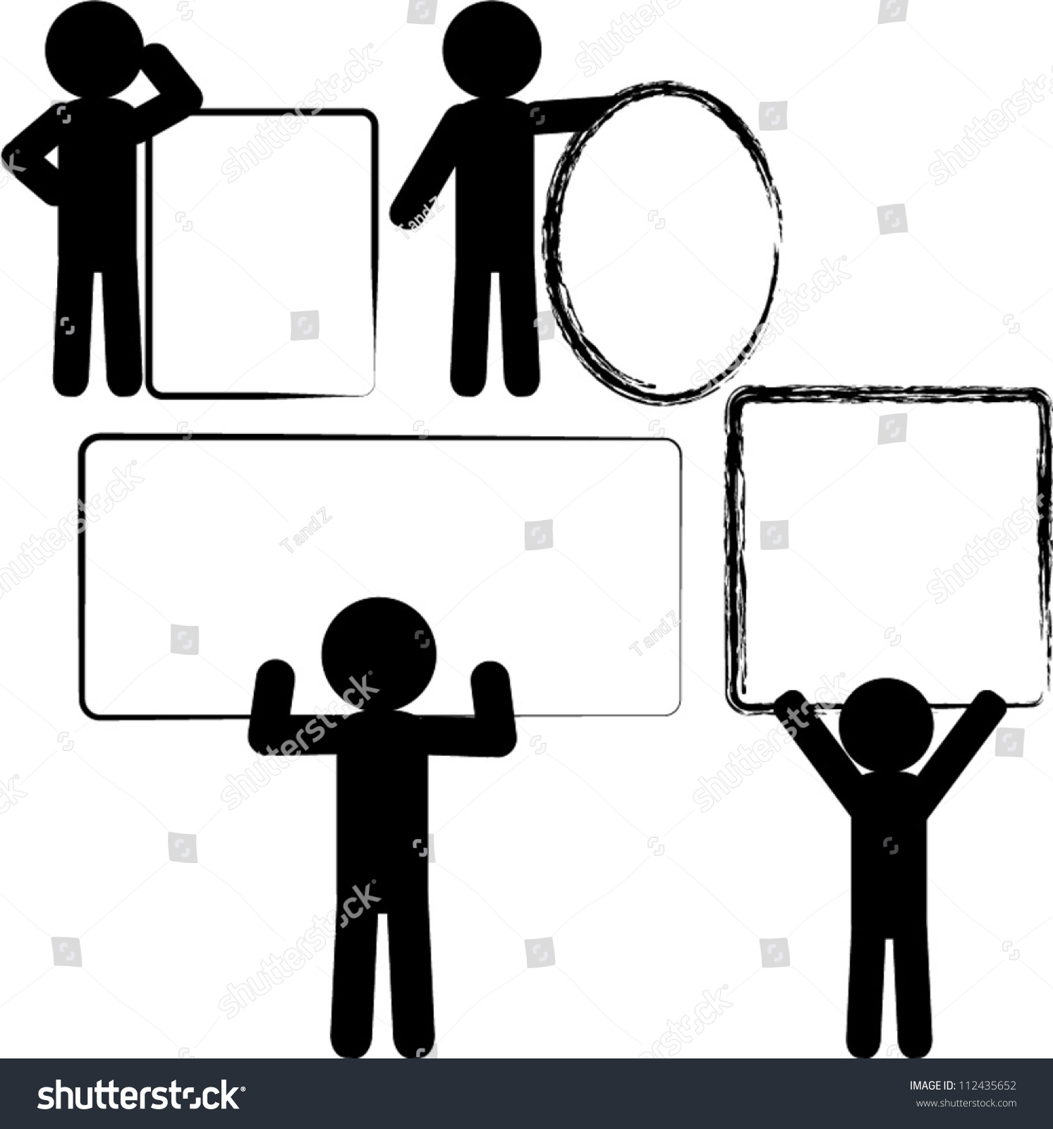Stick Figure Blank Text Box: เวกเตอร์สต็อก (ปลอดค่าลิขสิทธิ์) 112435652 ...