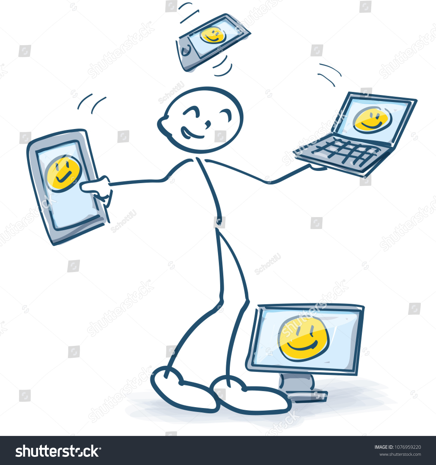 Stick Figure Computers Different Screen Sizes: vector de stock (libre ...