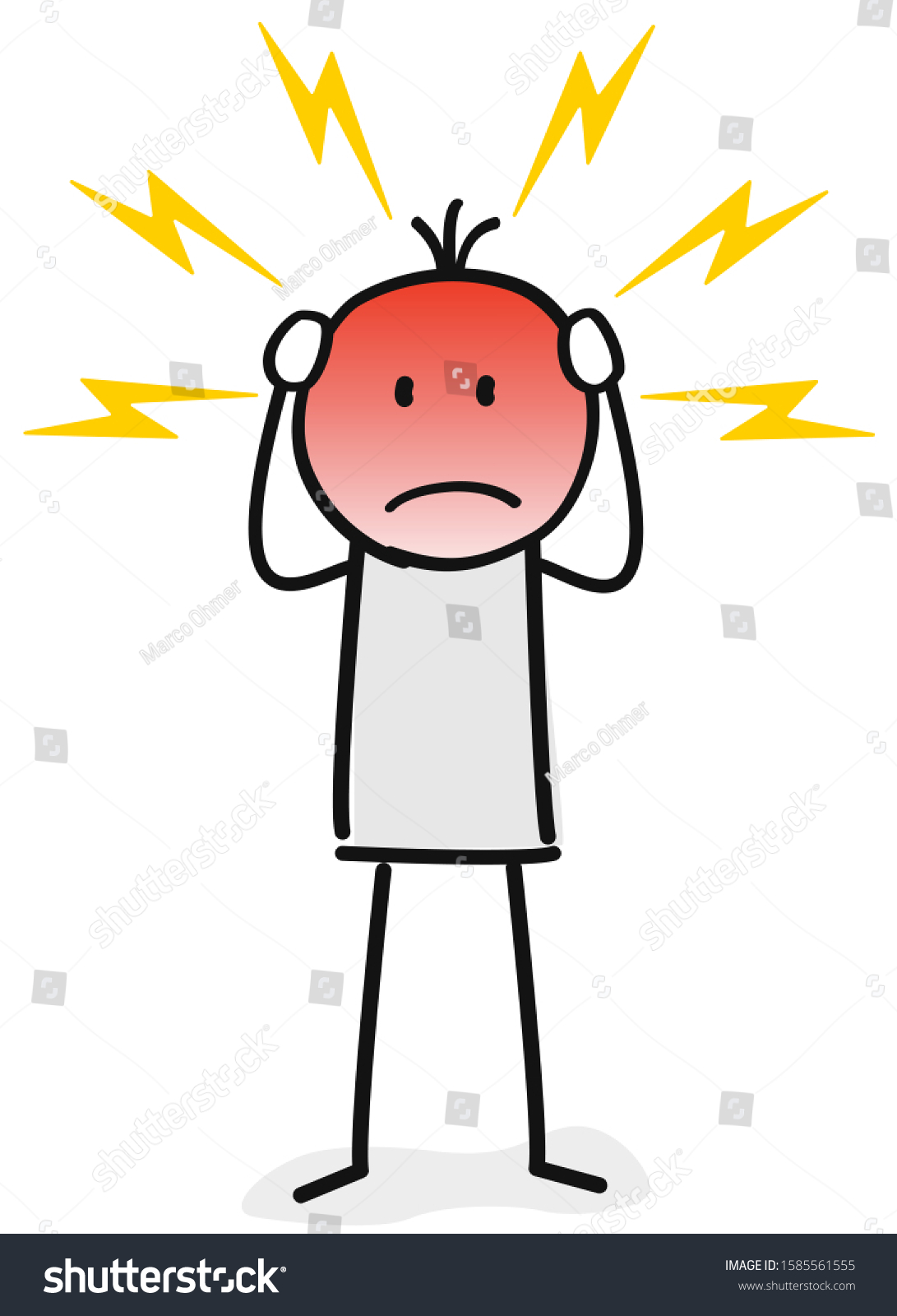 Stick Figure Extream Headache: vector de stock (libre de regalías ...