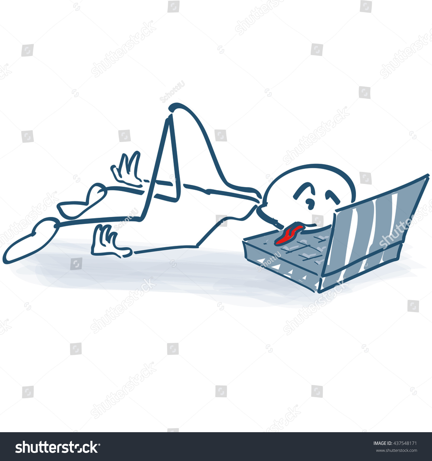 Stick Figure Great Problems Computer Stock Vector (Royalty Free) 437548171