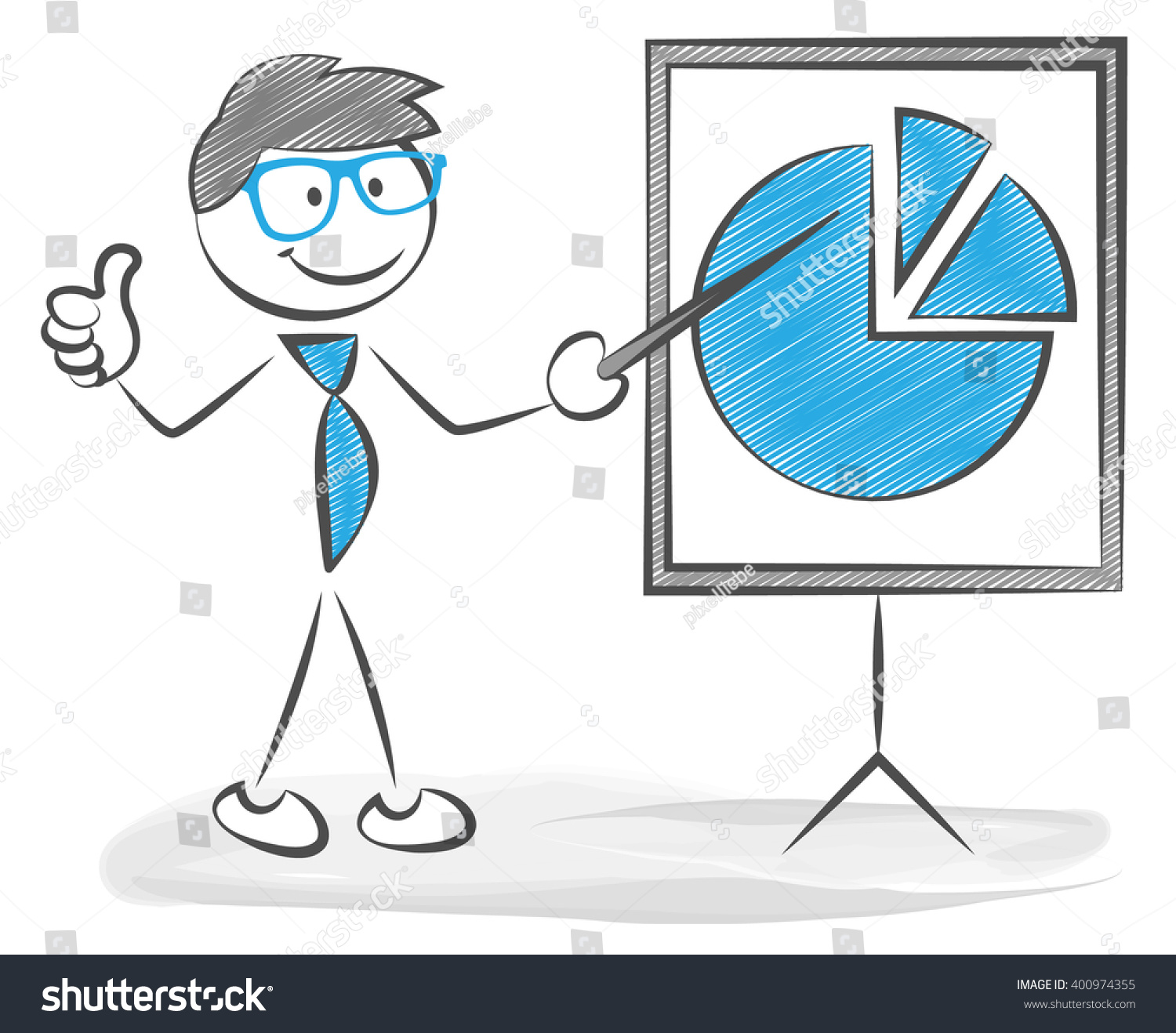 Stick Figure Pie Chart: vector de stock (libre de regalías) 400974355 ...