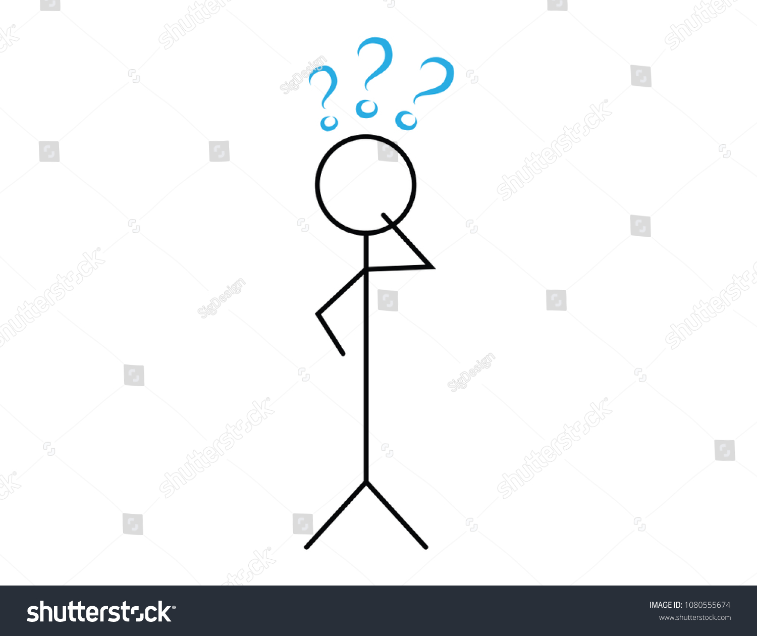 Stick Figure Question Marks Stock Vector (Royalty Free) 1080555674