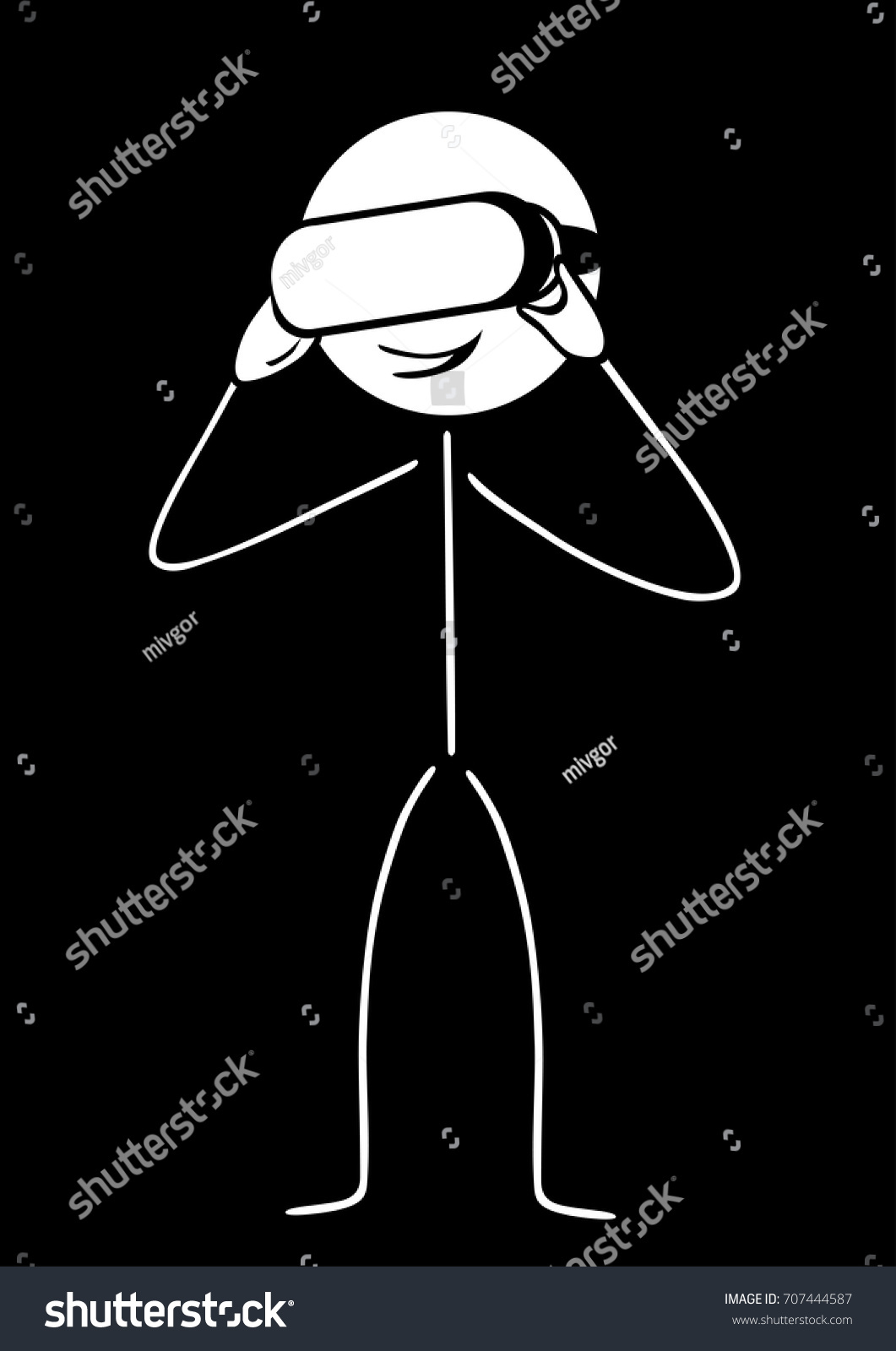 Stick Figure Virtual Reality Stock Vector (Royalty Free) 707444587 ...