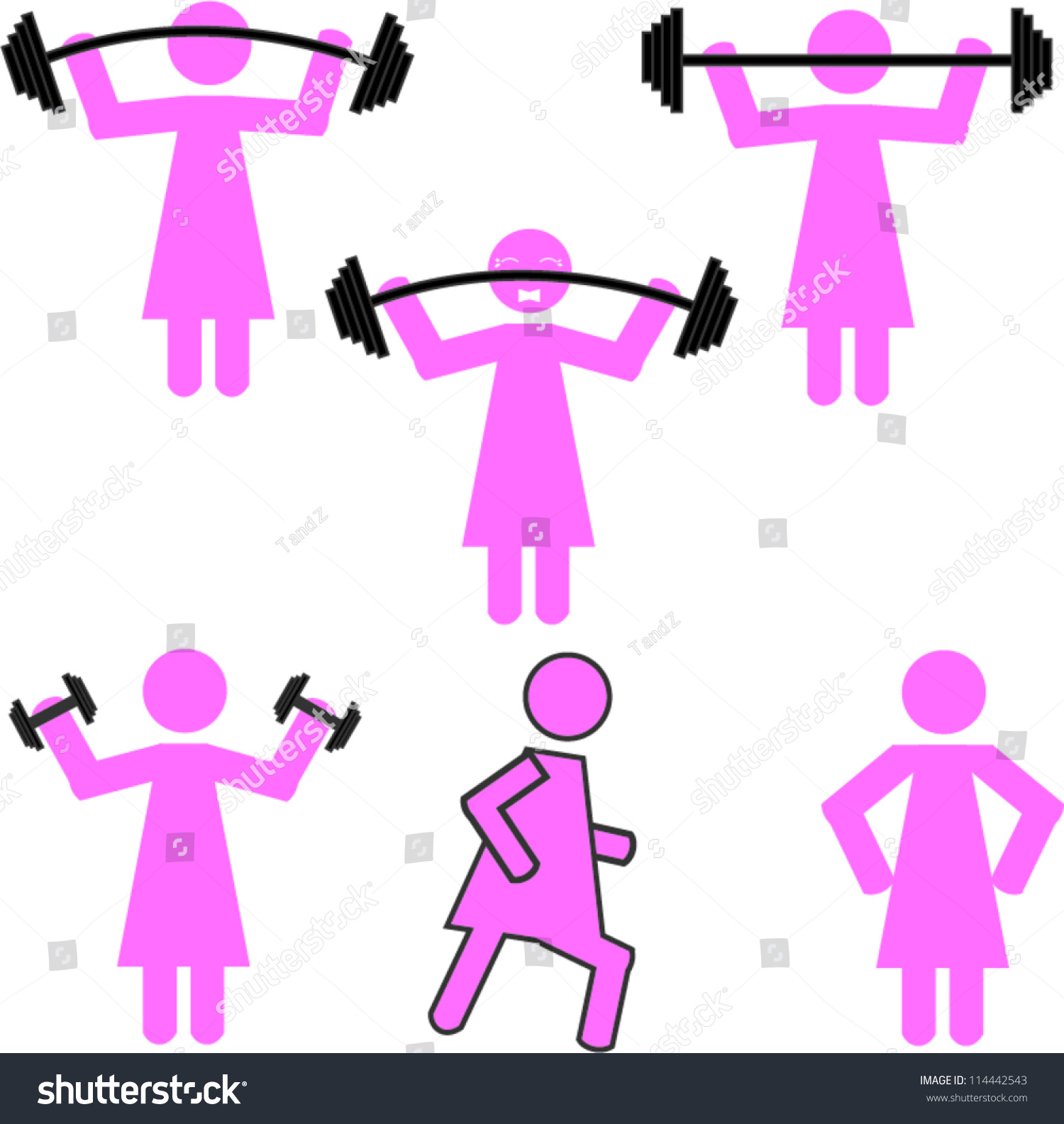 Stick Figure Workout Stock Vector (Royalty Free) 114442543