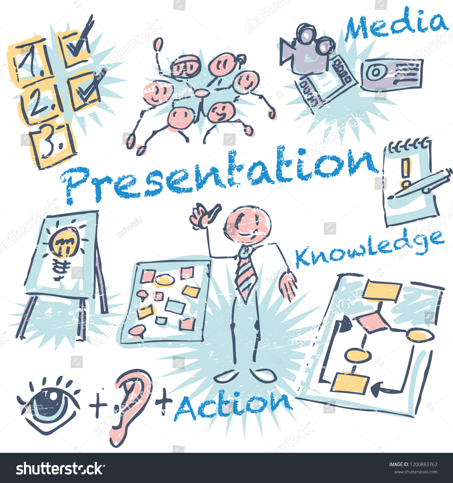 Stick Figures Presentation: เวกเตอร์สต็อก (ปลอดค่าลิขสิทธิ์) 1200883762