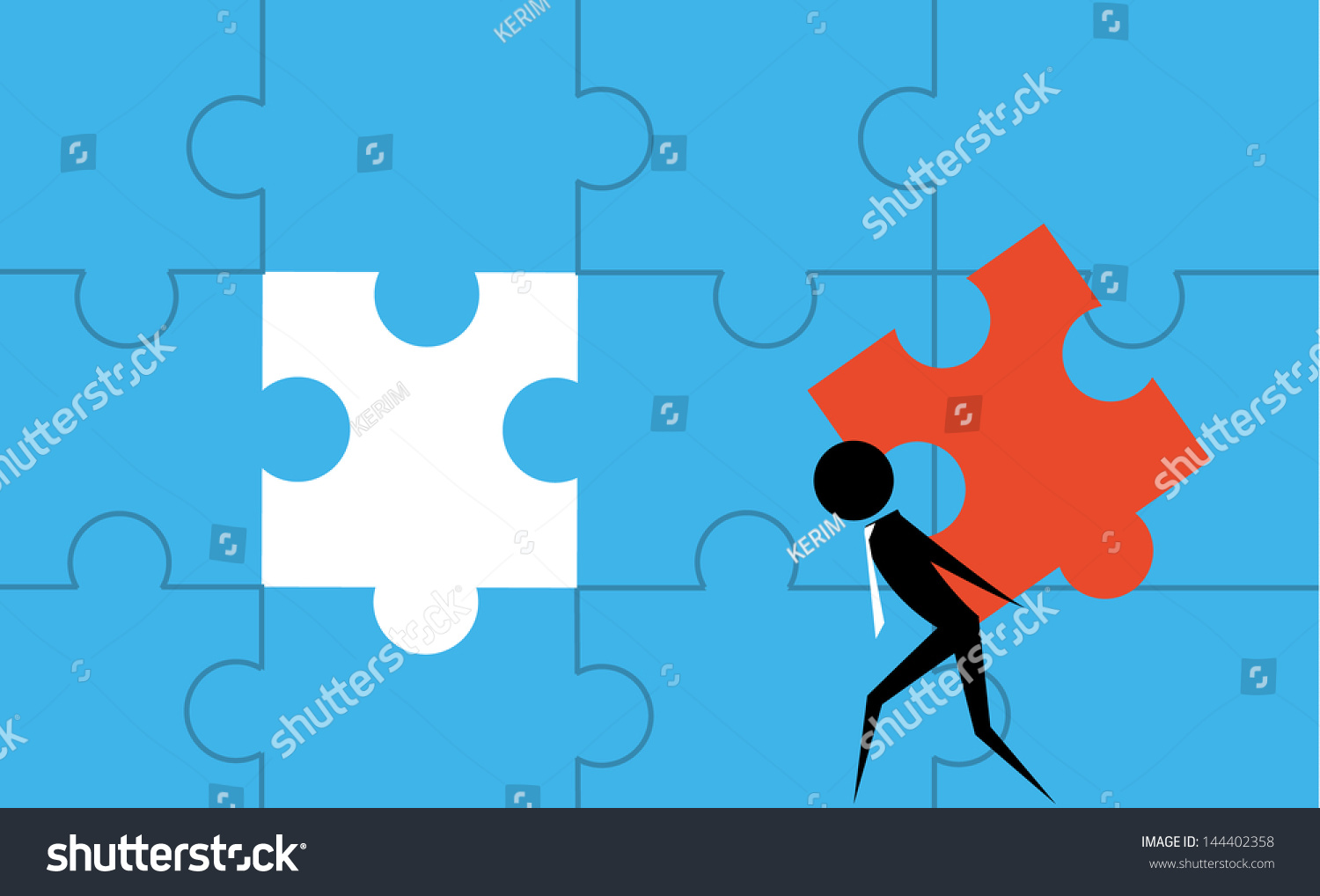 Stick Figures Complete Puzzle Stock Vector (Royalty Free) 144402358 ...