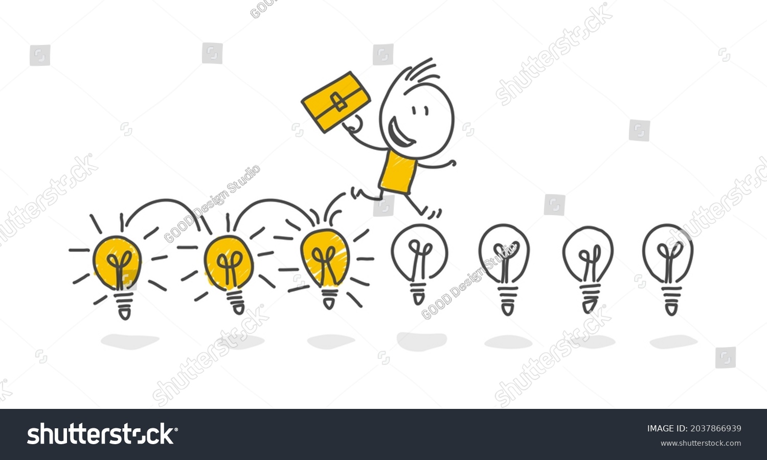 Stick Figures Man Thinking Problem Solving Stock Vector (Royalty Free ...