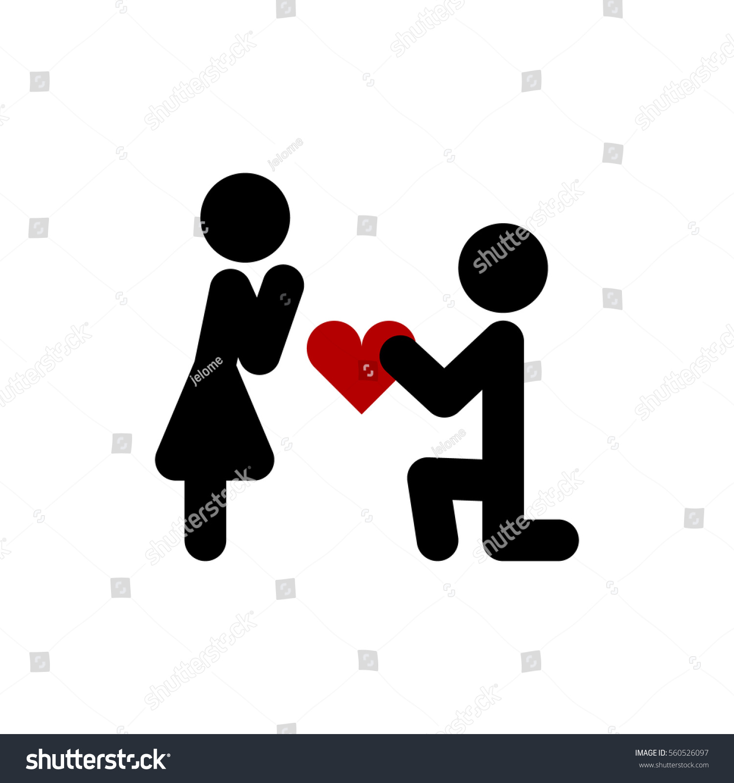 Stick Figures Proposal Love Stock Vector (Royalty Free) 560526097