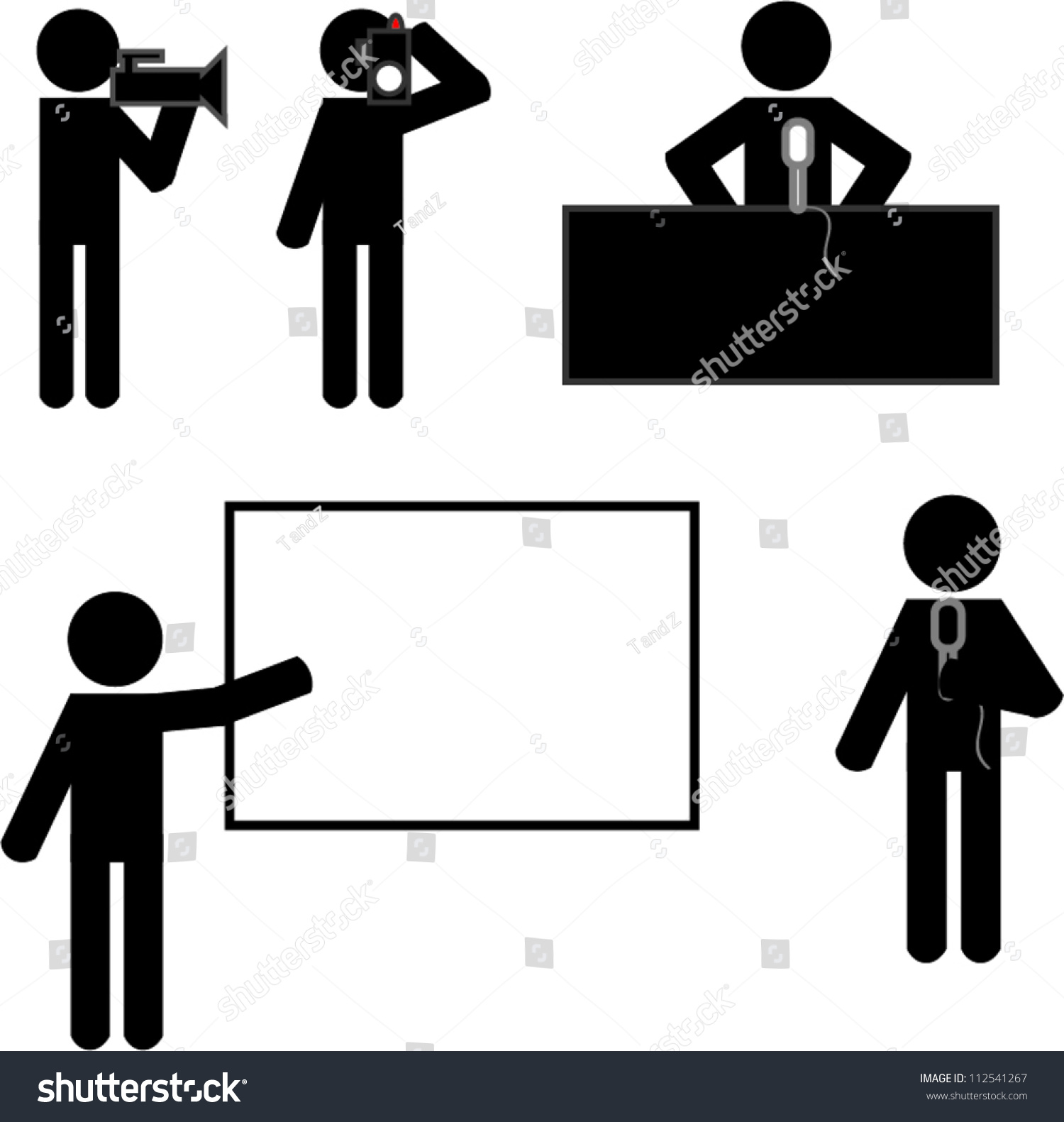 Stick Man Journalists 스톡 벡터(사용료 없음) 112541267 - Shutterstock