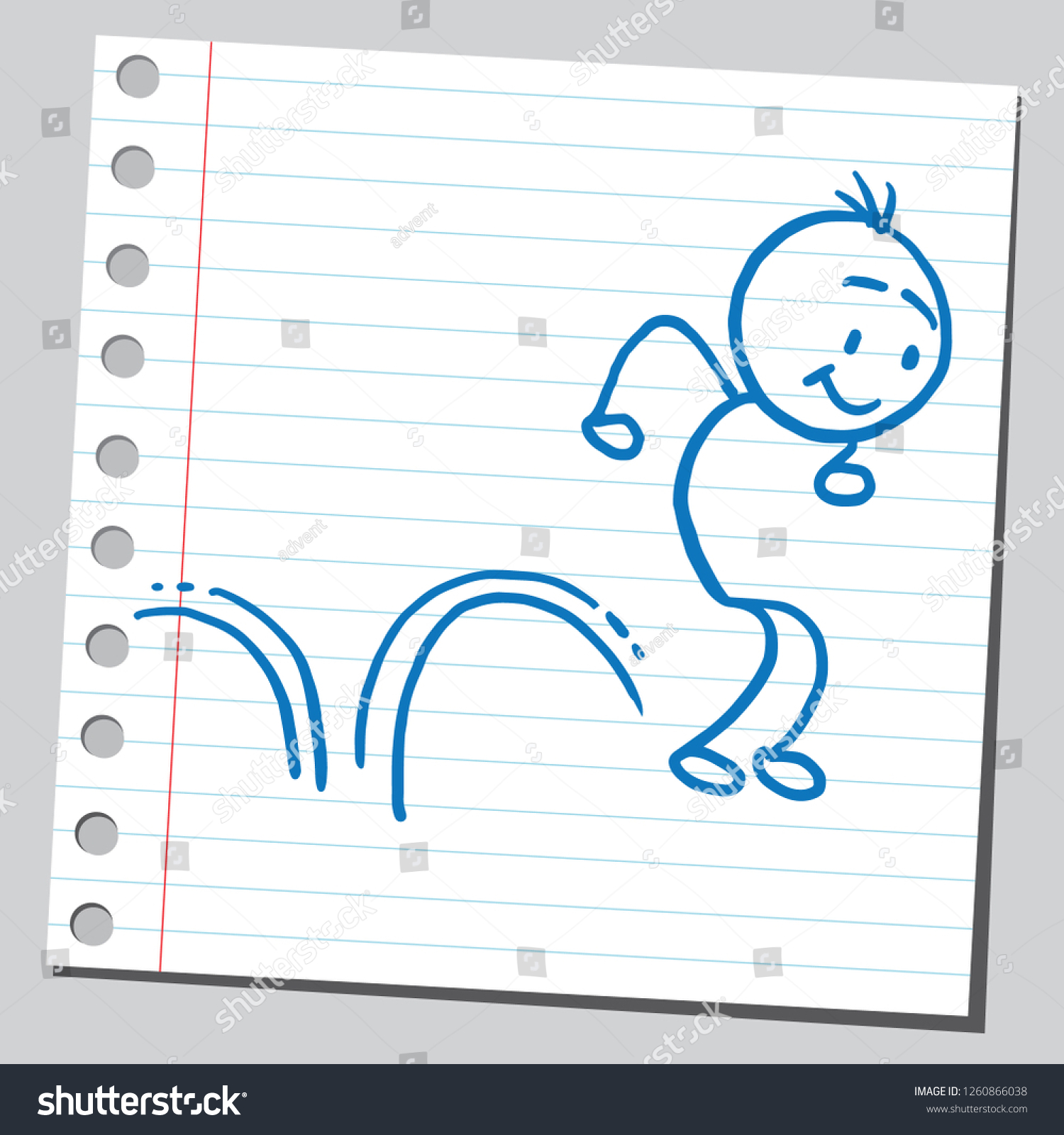 Stick Man Jumping Arround Stock Vector (Royalty Free) 1260866038