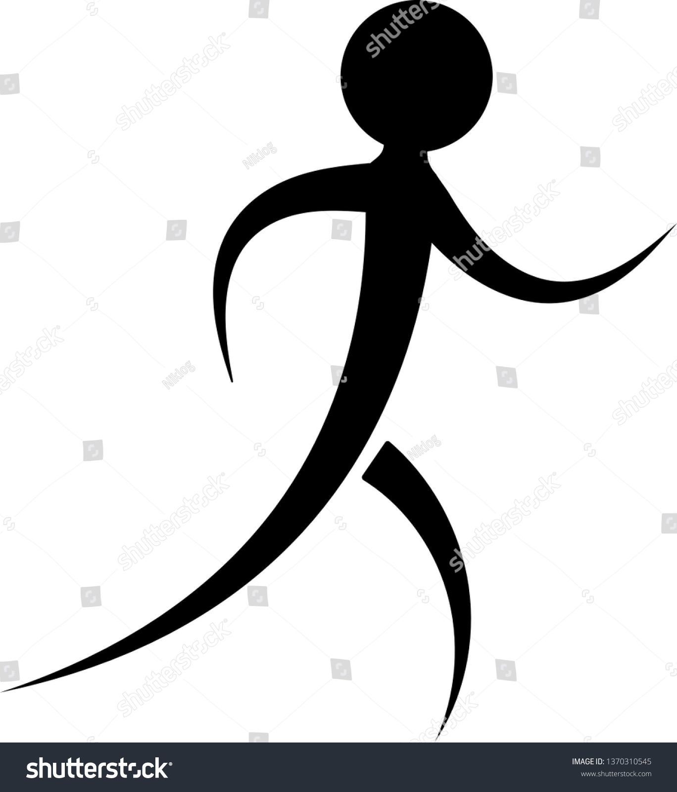Stick Man Running Stock Vector (Royalty Free) 1370310545