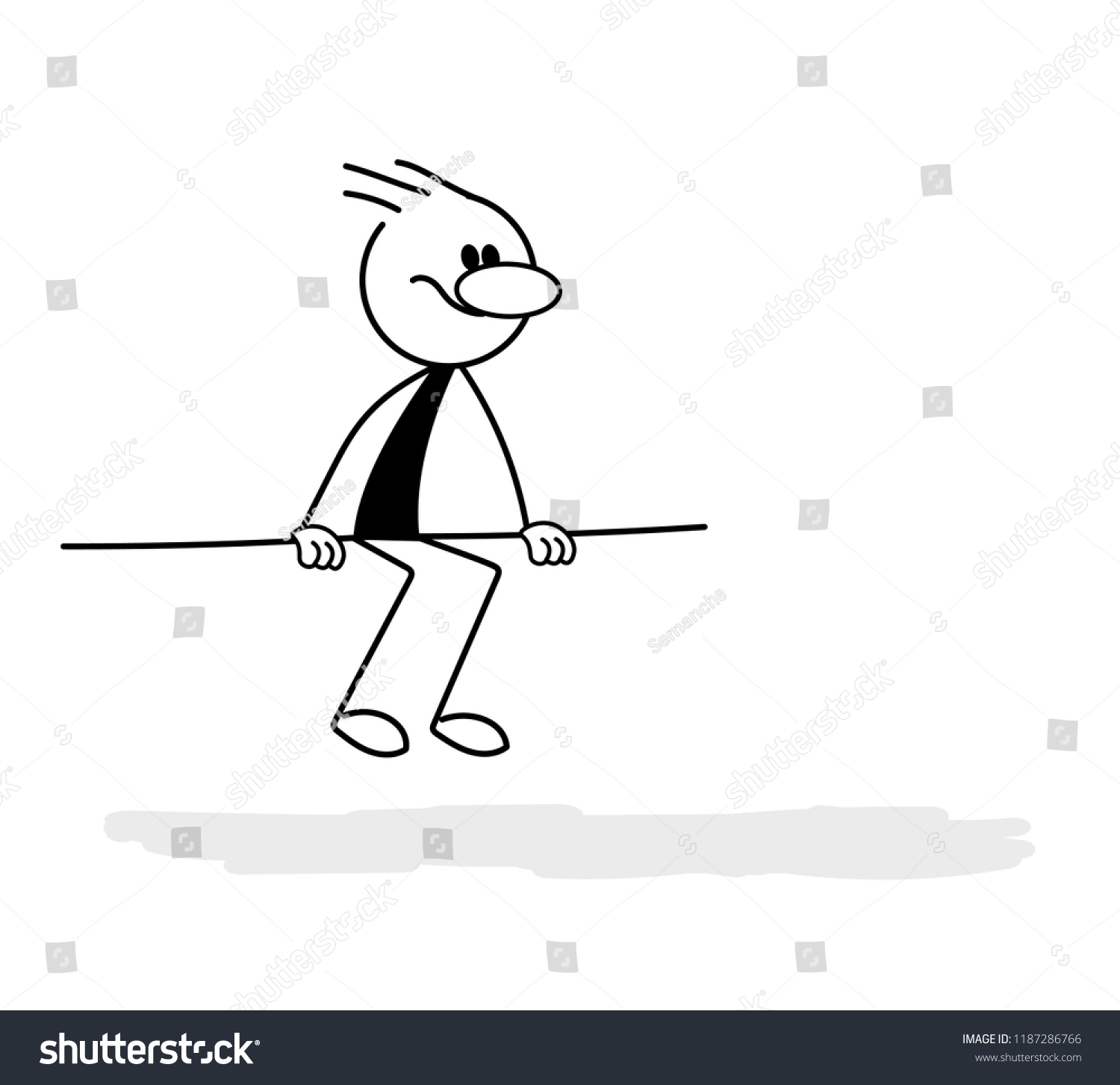 Stick Man Sitting Stock Vector (Royalty Free) 1187286766
