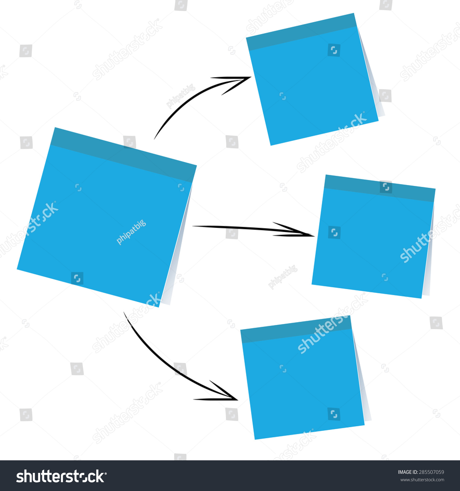 Stick Note Paper Diagram Chart Stock Vector (Royalty Free) 285507059