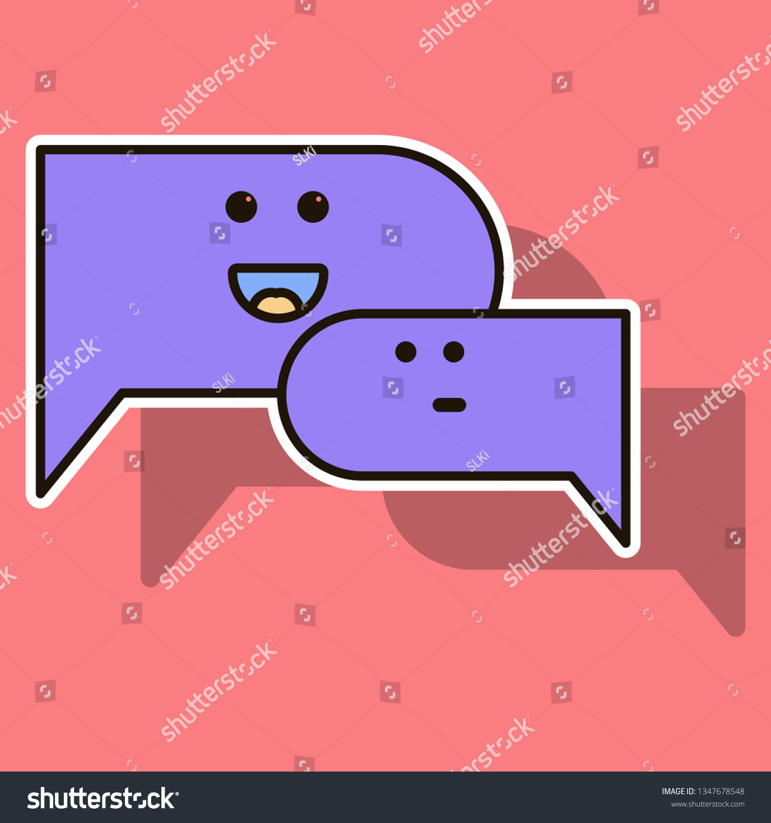 Sticker Chat Icon Dialog Clouds Vector Stock Vector (Royalty Free ...