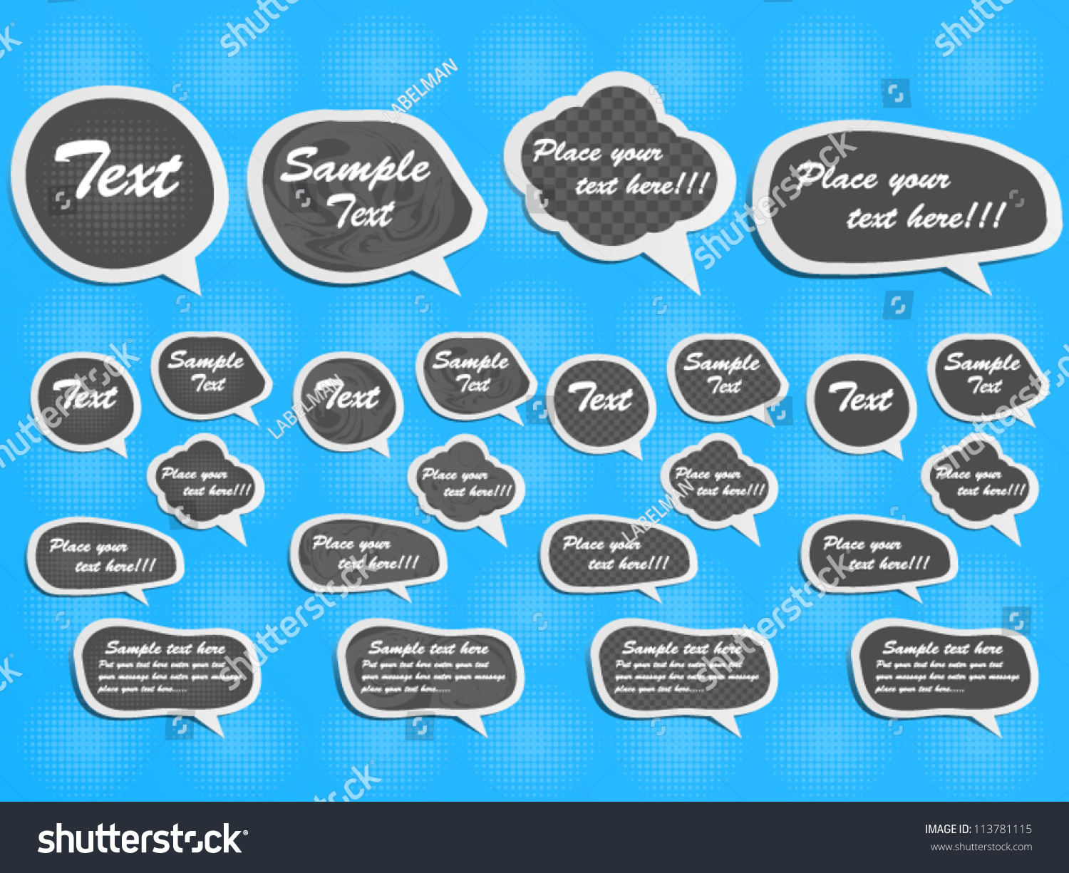 Sticker Comics Label Etiquette Stock Vector (Royalty Free) 113781115 ...