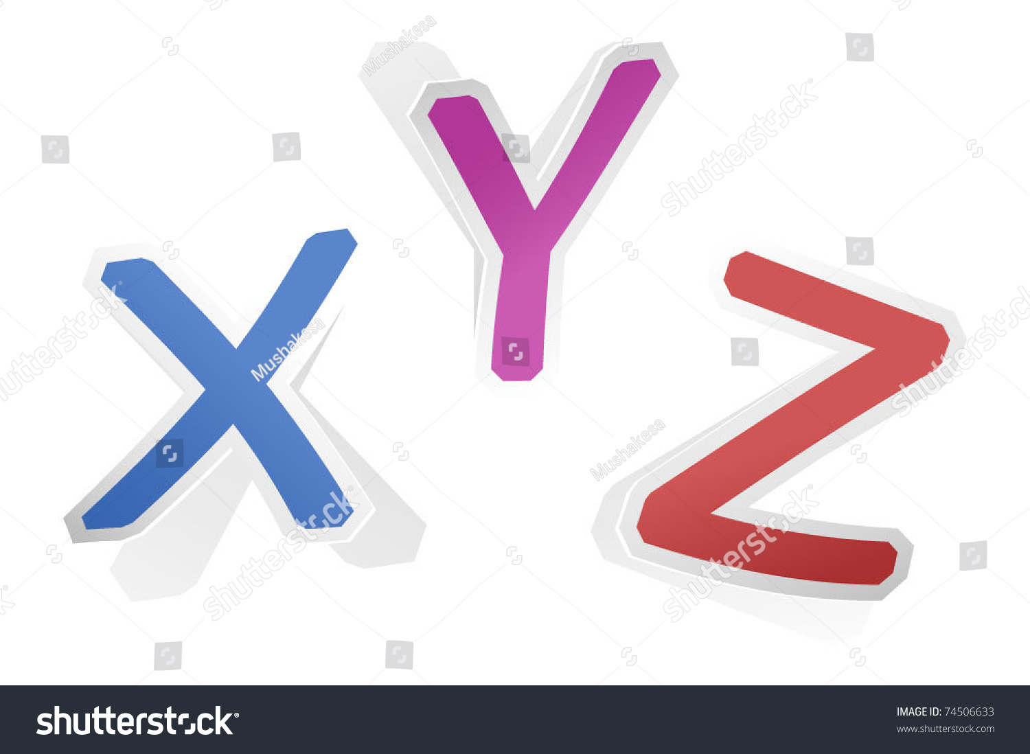 Sticker Letters Vector Alphabet Set Stock Vector (Royalty Free ...