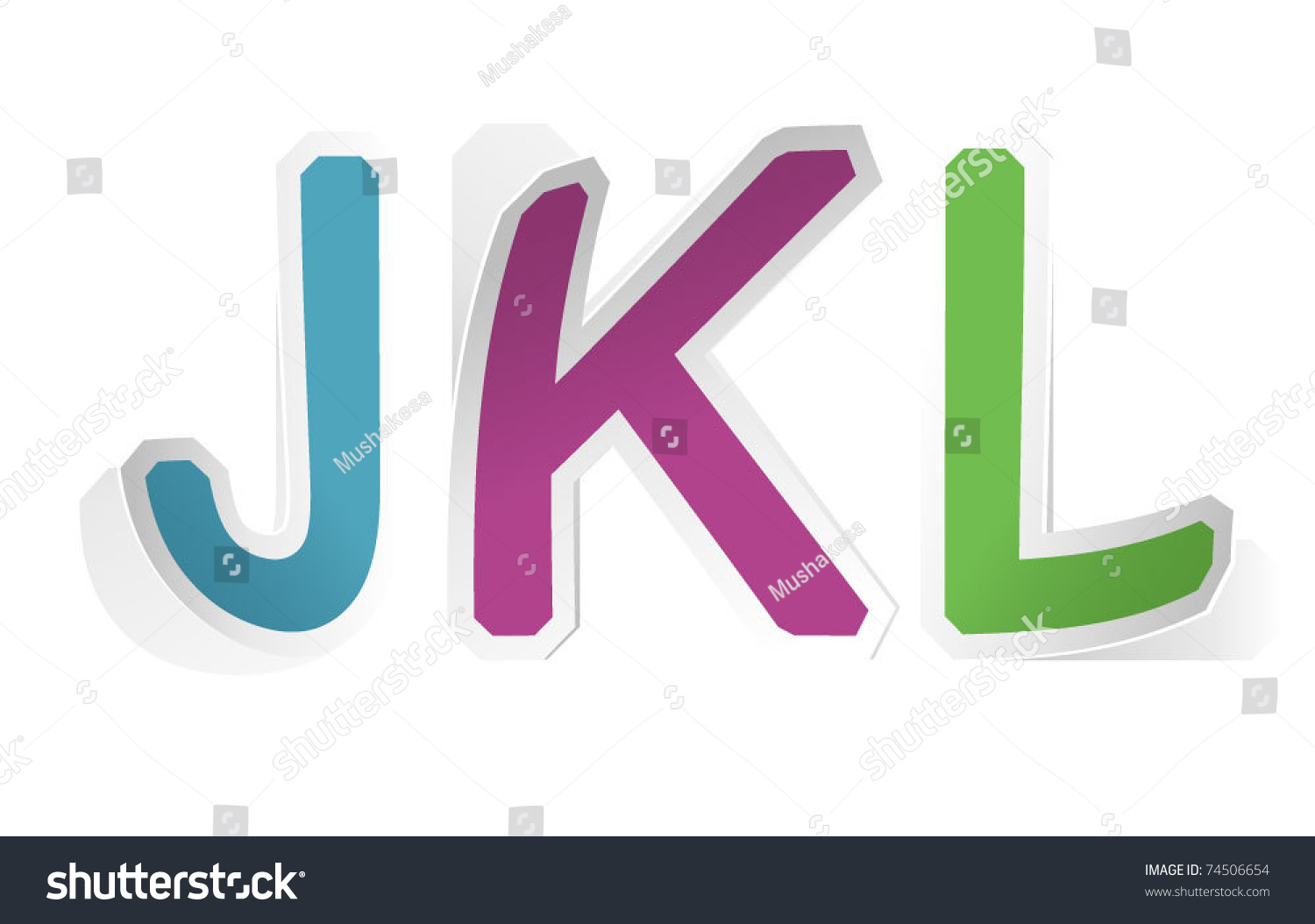 Sticker Letters Vector Alphabet Set Stock Vector (Royalty Free ...