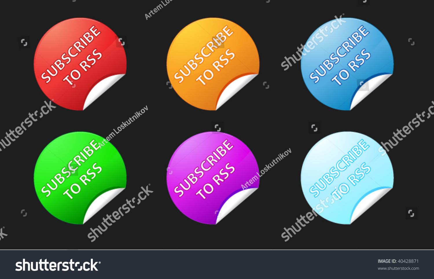 Stickers Subscribe Rss Stock Vector (Royalty Free) 40428871 | Shutterstock