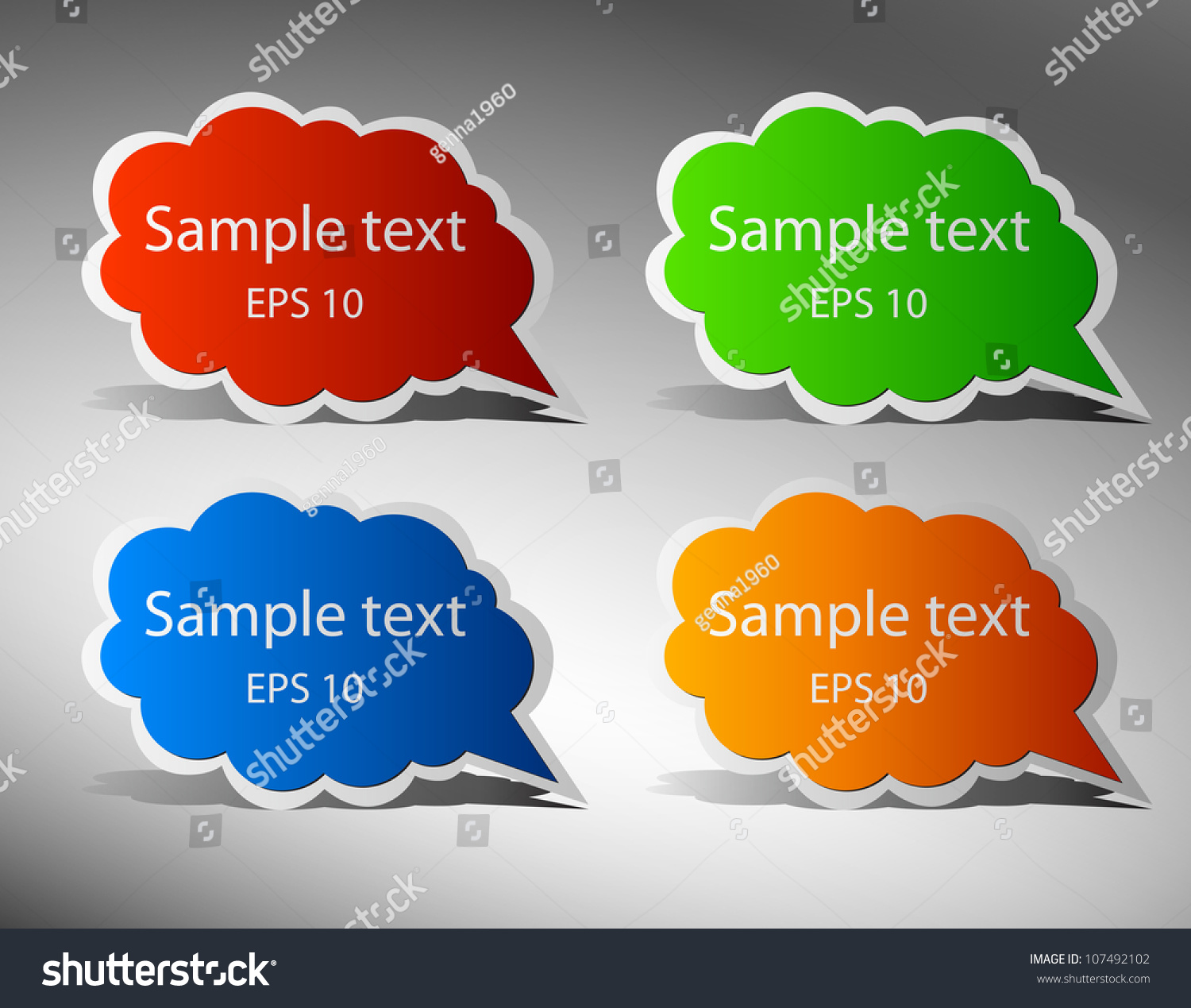 Stickers Text Vector Stock Vector (Royalty Free) 107492102