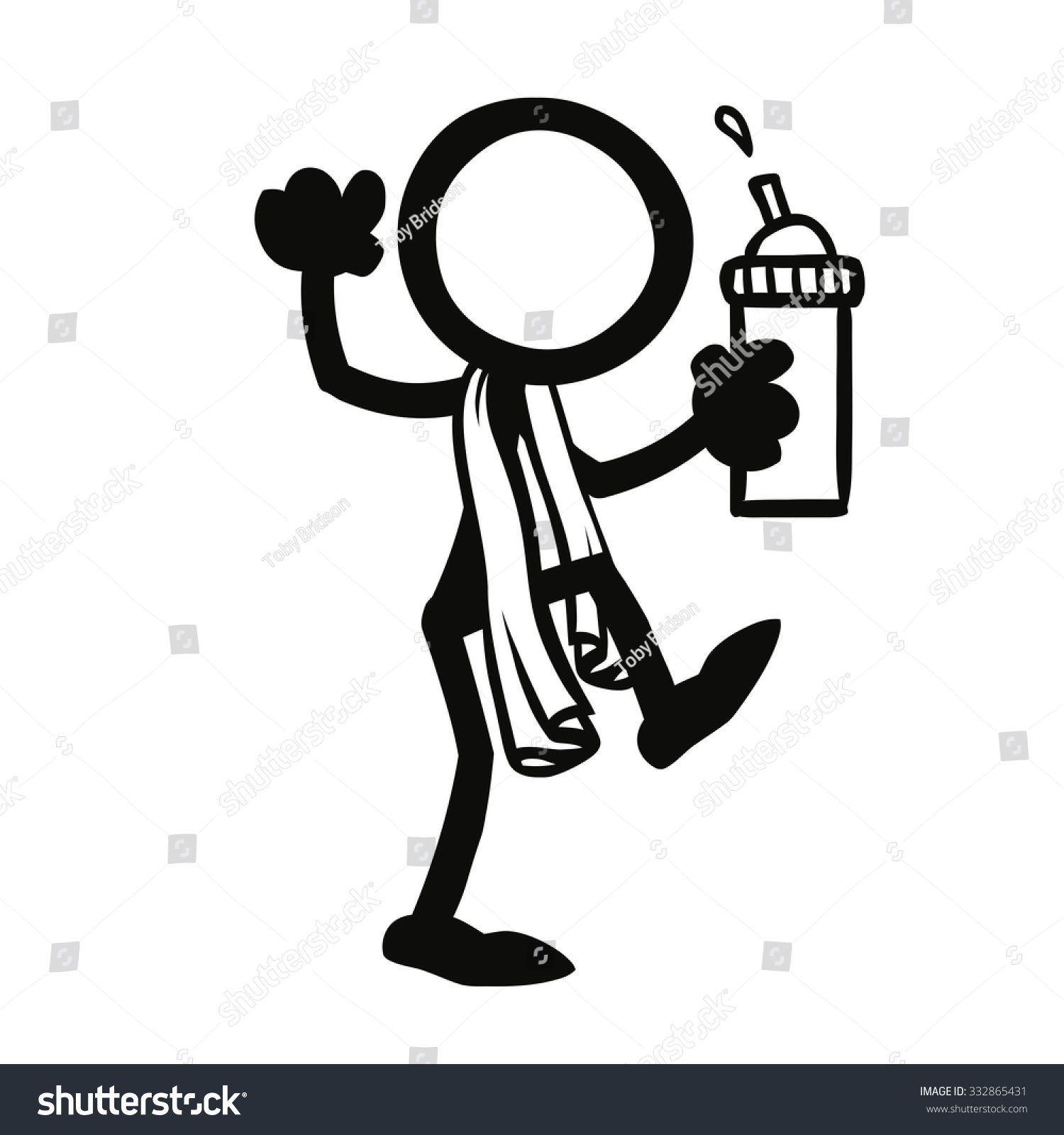 Stickfigure Coaching Boxing Trainer Stock Vector (Royalty Free ...