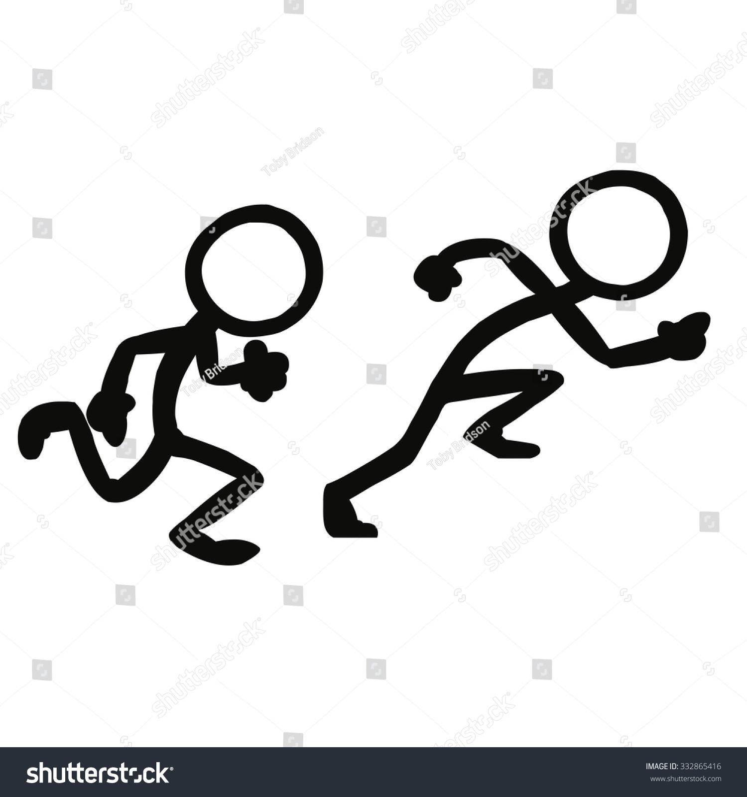 Stickfigure Coaching Running Stock Vector 332865416 - Shutterstock