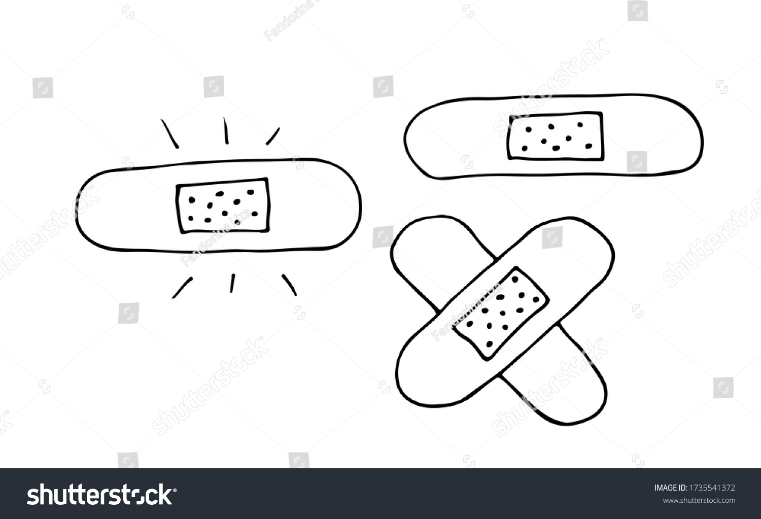 Sticking Plaster Vector Sketch Isolated On Stock Vector (Royalty Free ...