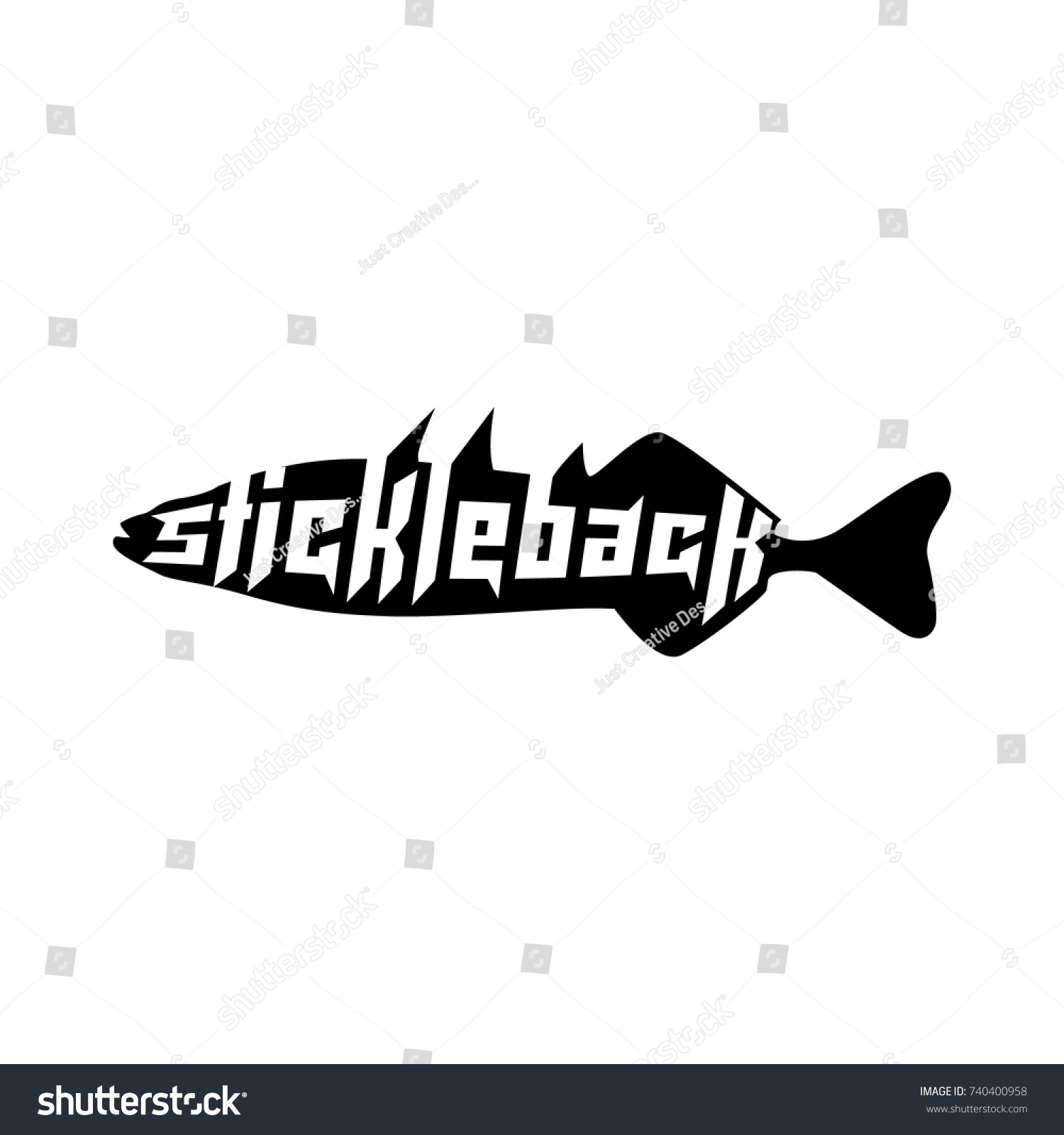 Stickleback Fish Vector Logo Stock Vector (Royalty Free) 740400958