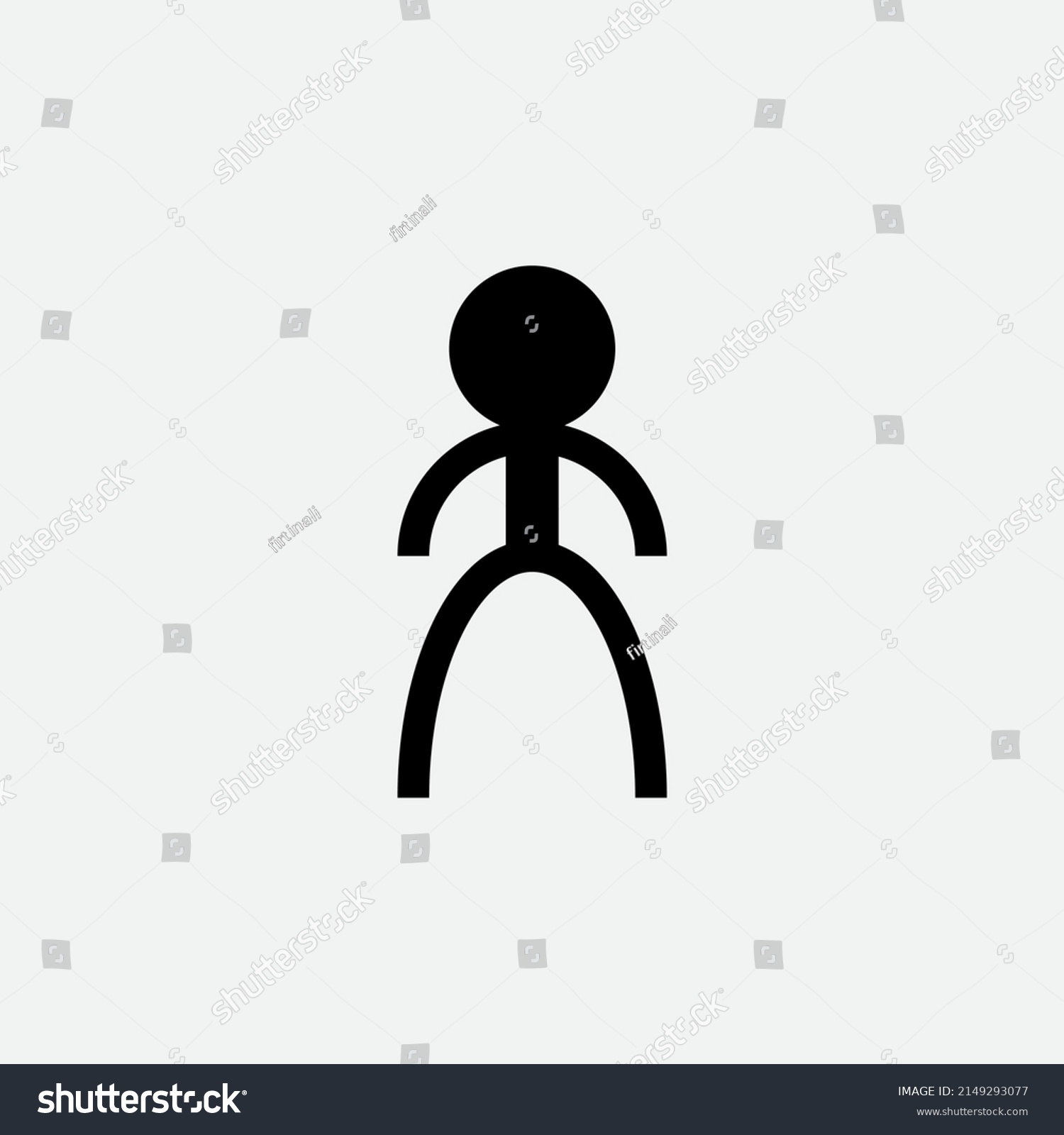Stickman Character Vector Black White Stock Vector (Royalty Free ...