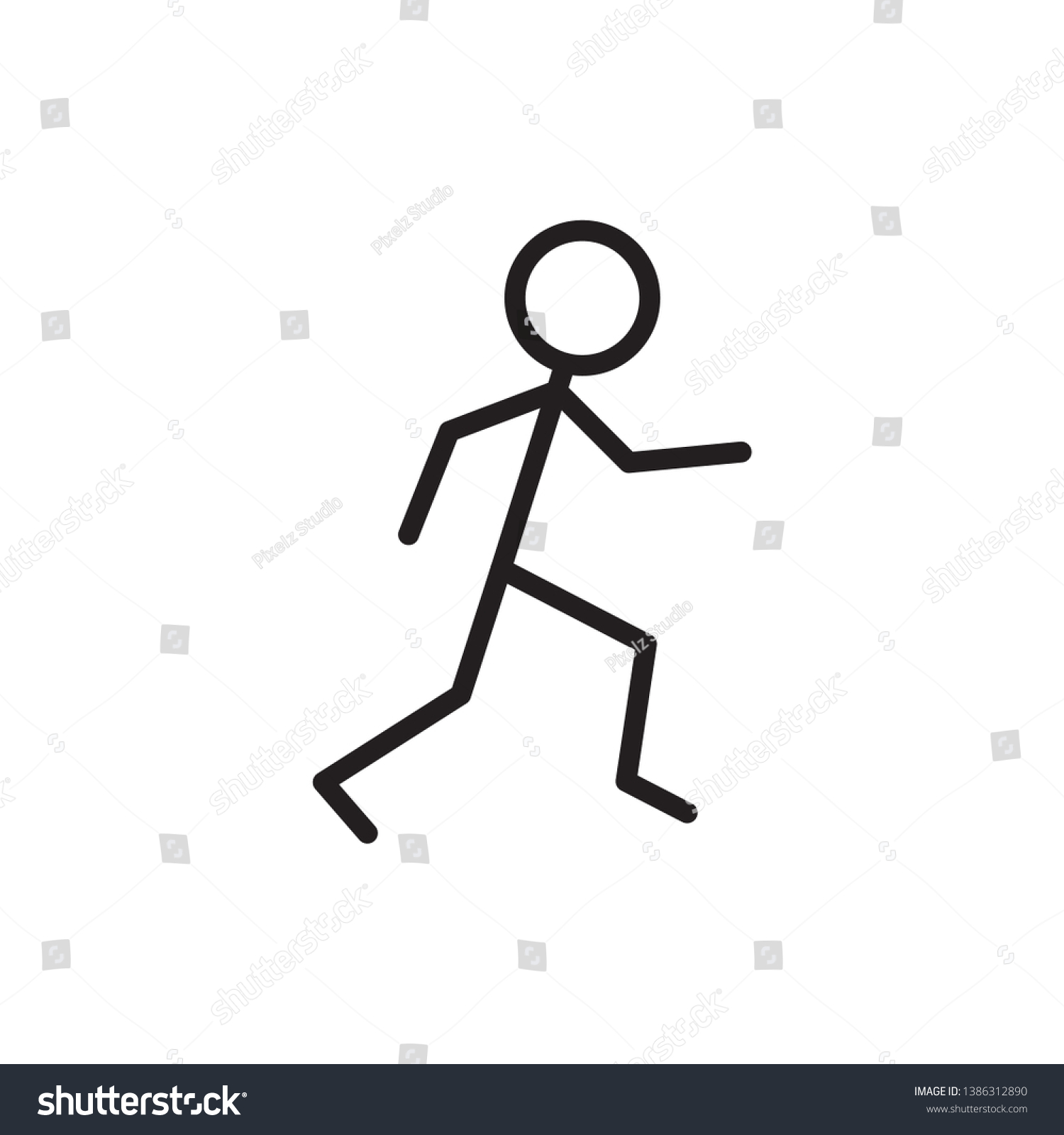 Stickman Icon Vector Line Style: vector de stock (libre de regalías ...